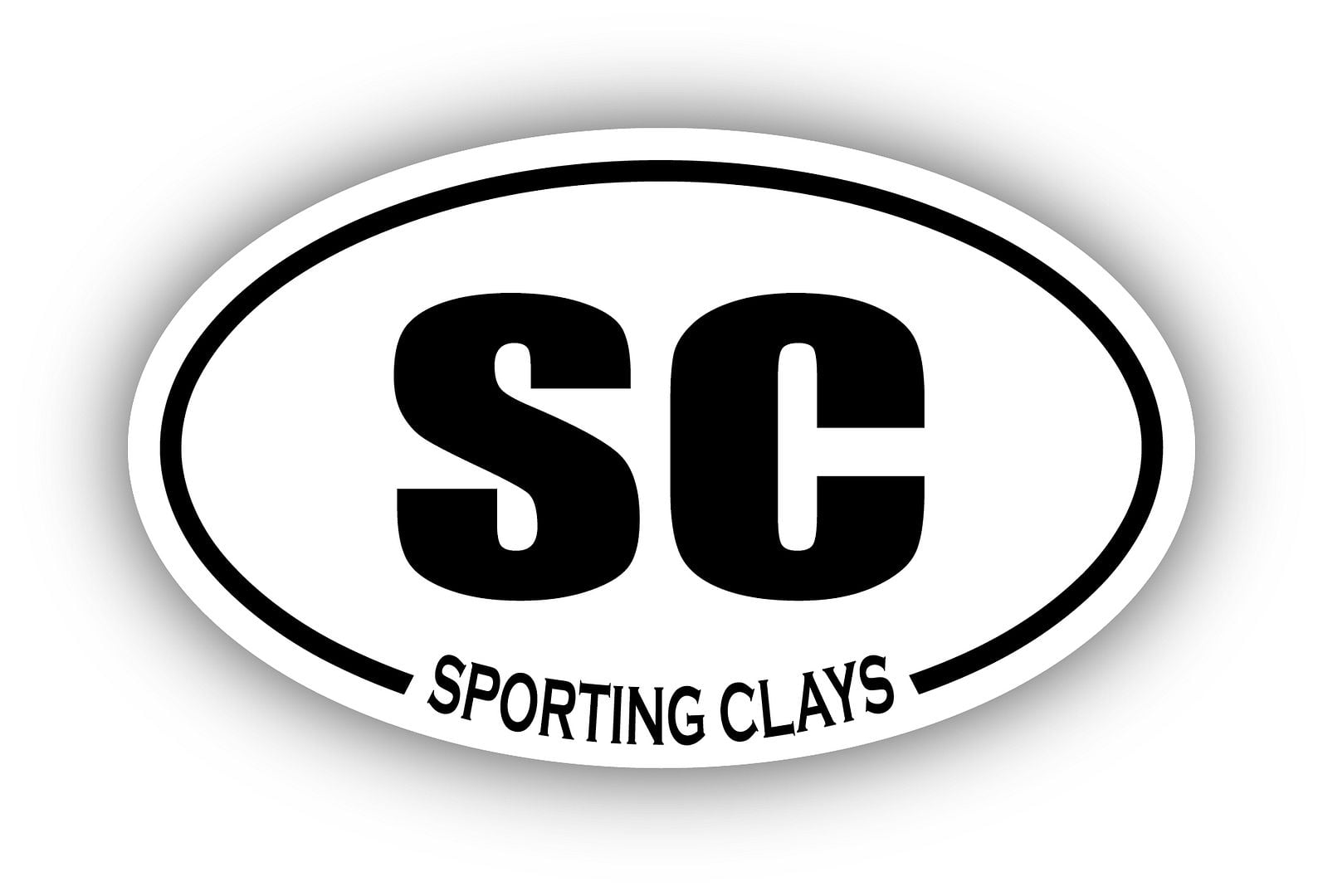 Sporting Clays SC Oval Bumper Sticker 3M Vinyl Decal 3 in x 5 in ...