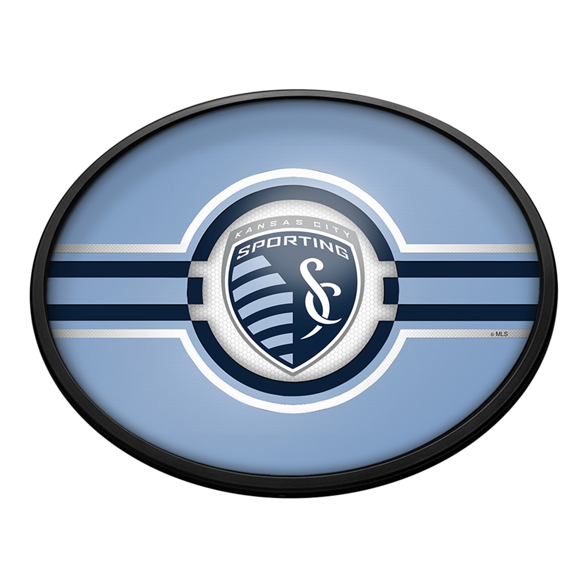 Sporting Kansas City 18'' x 14'' Slimline Illuminated Striped Oval Wall ...