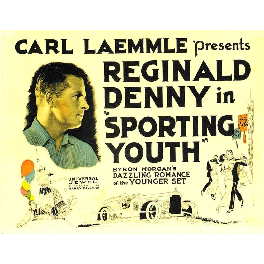 Sporting Youth Reginald Denny On Poster Art 1924 Movie Poster Masterprint (14 x 11) - Walmart.com