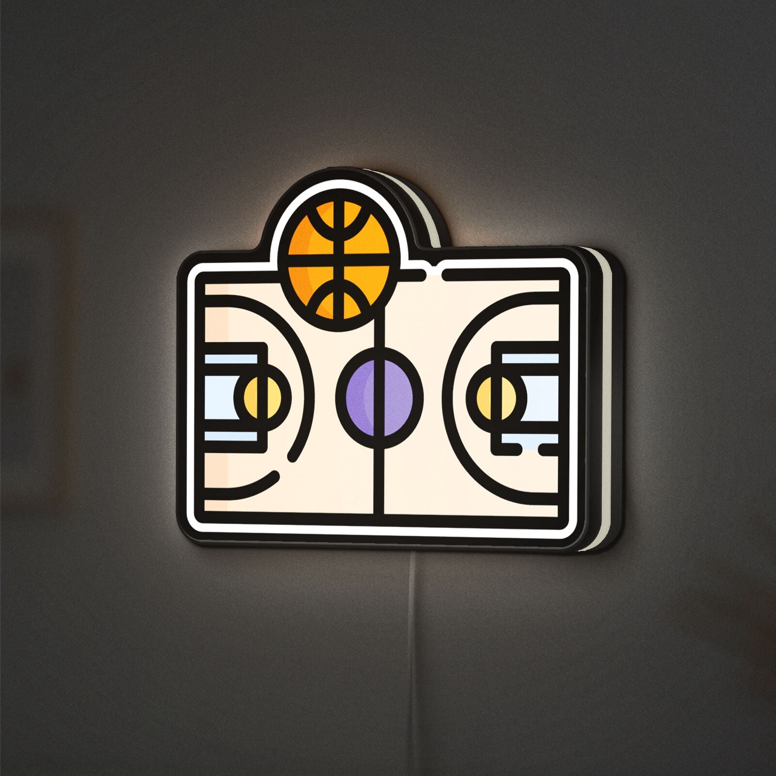 Sportive Basketball Court 3D Novelty Light Box, Competition Theme ...