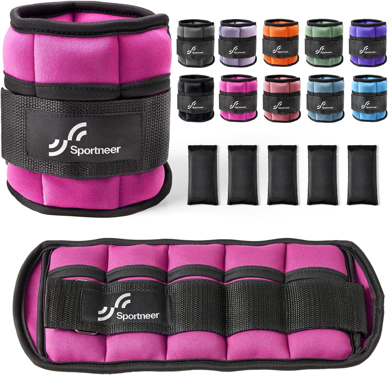 Sportneer Adjustable Ankle Weights 1 Pair 2 4 6 8 10 Lbs Leg Weight ...