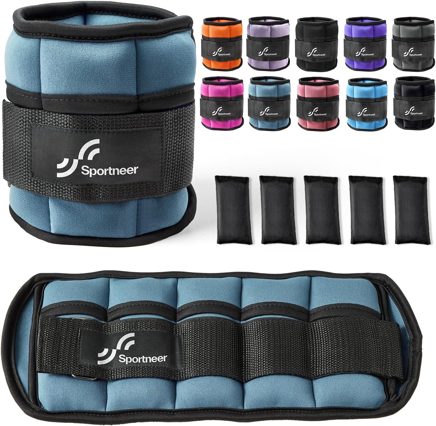 Sportneer Adjustable Ankle Weights 1 Pair 2 4 6 8 10 Lbs Leg Weight ...