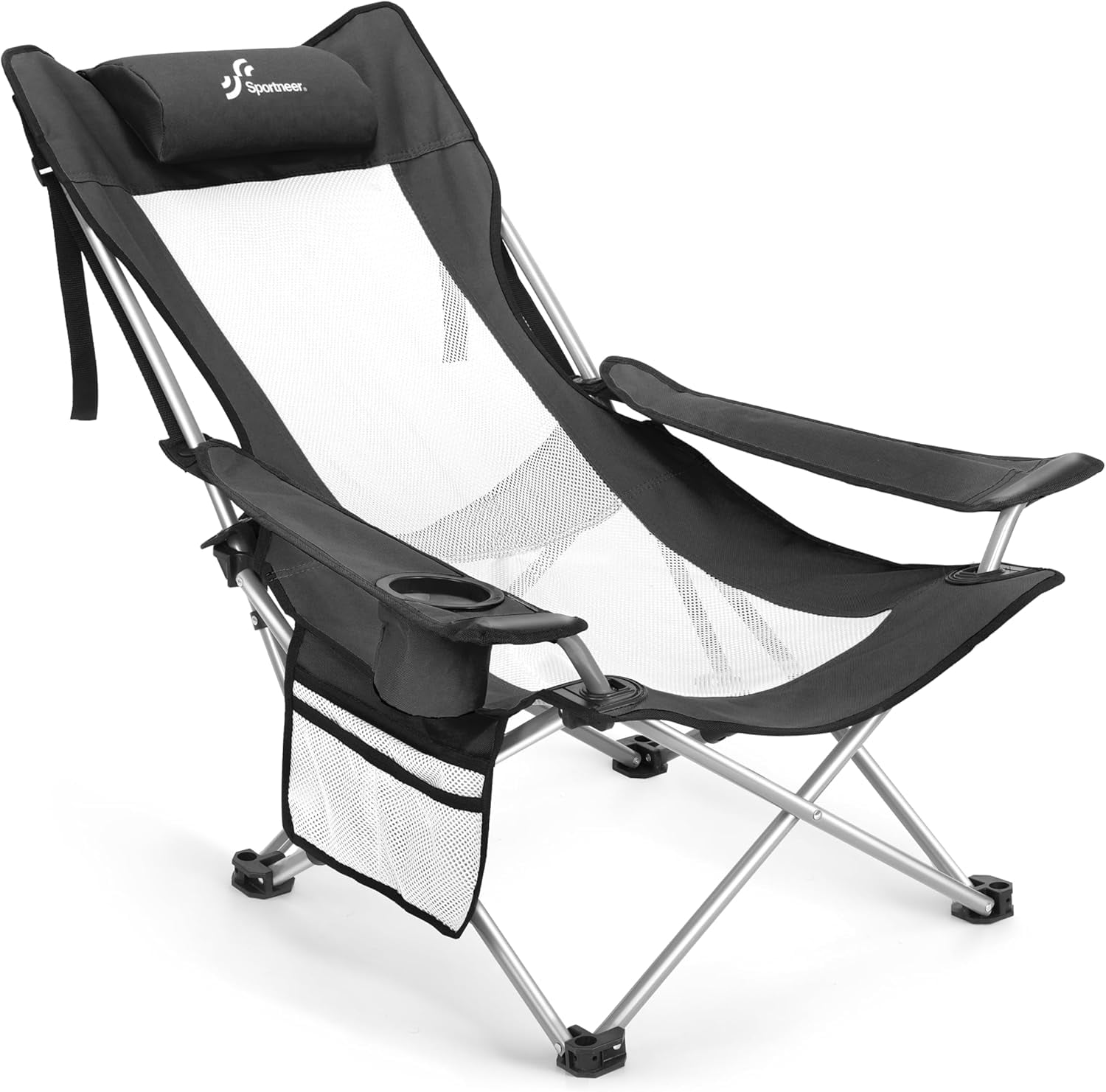 Sportneer Folding Beach Chairs for Adults, Camping Chairs Adjustable ...
