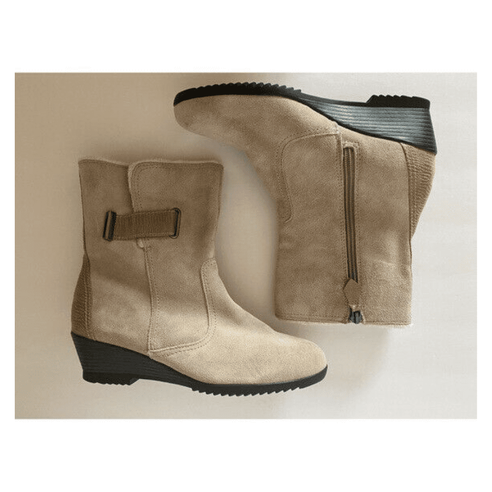 Sporto® Natalie Water-Resistant Suede Wedge Bootie, Fossil/Taupe 6.5 M ...
