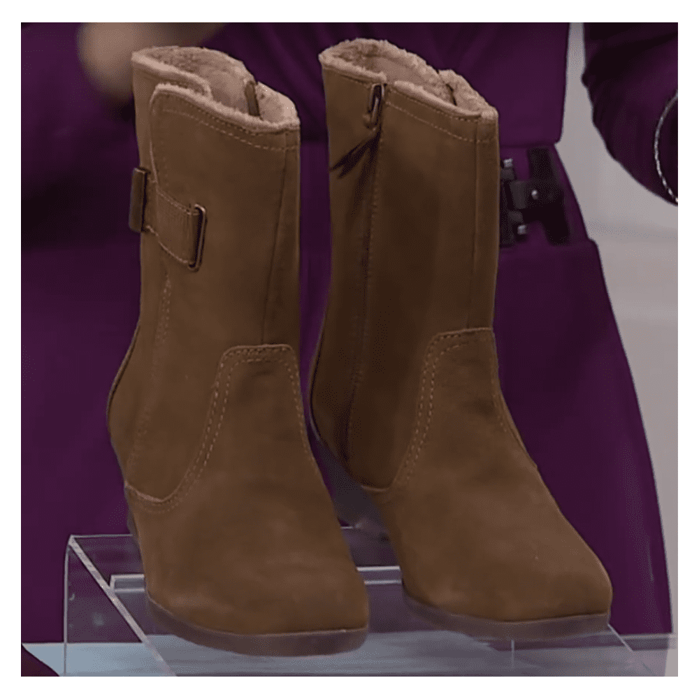 Sporto® Natalie Water-Resistant Suede Wedge Bootie, Tan 9 M - Walmart.com