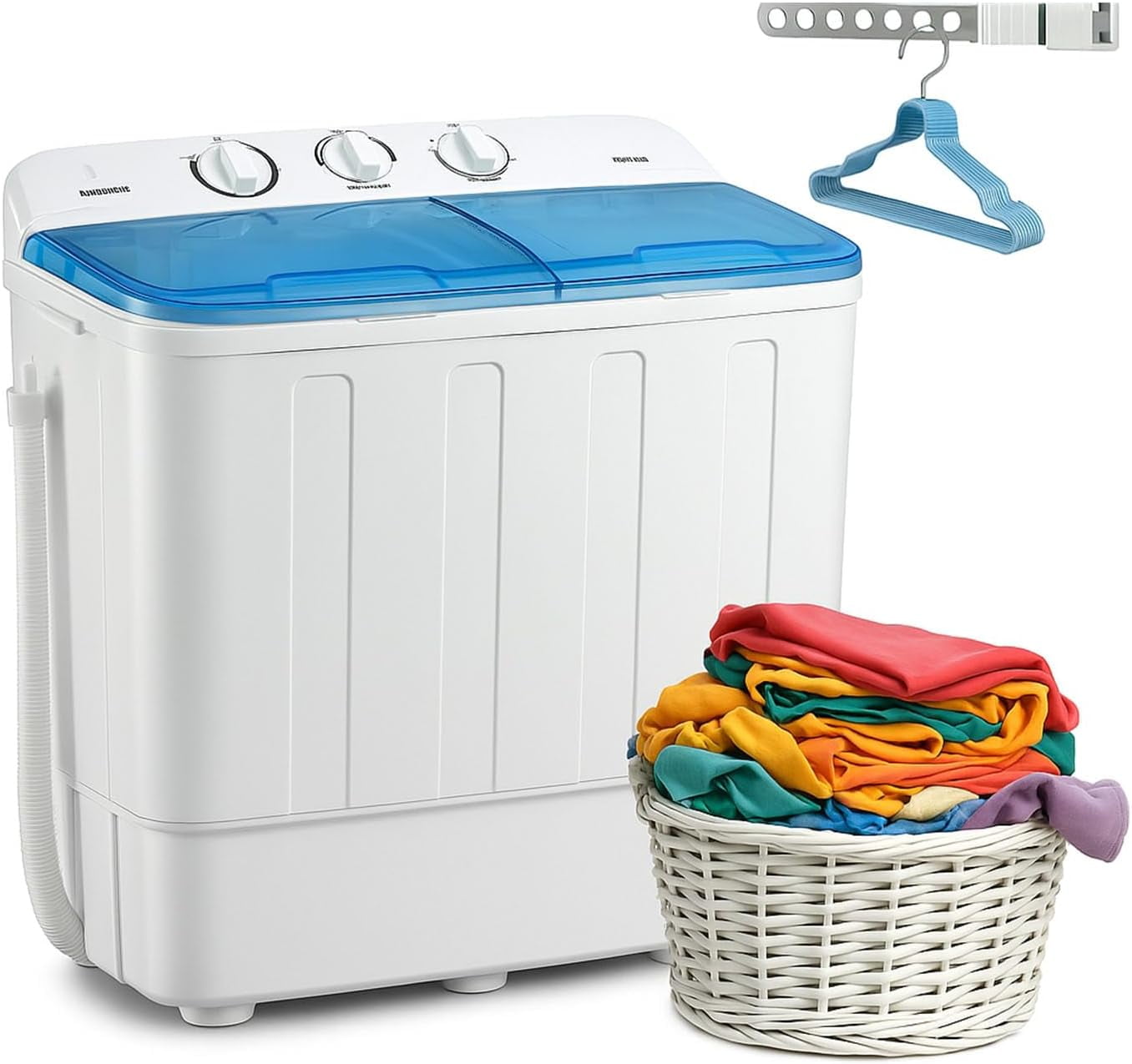 Sportpulse 18lbs Portable Mini Twin Tub Washing Machine with Drying ...