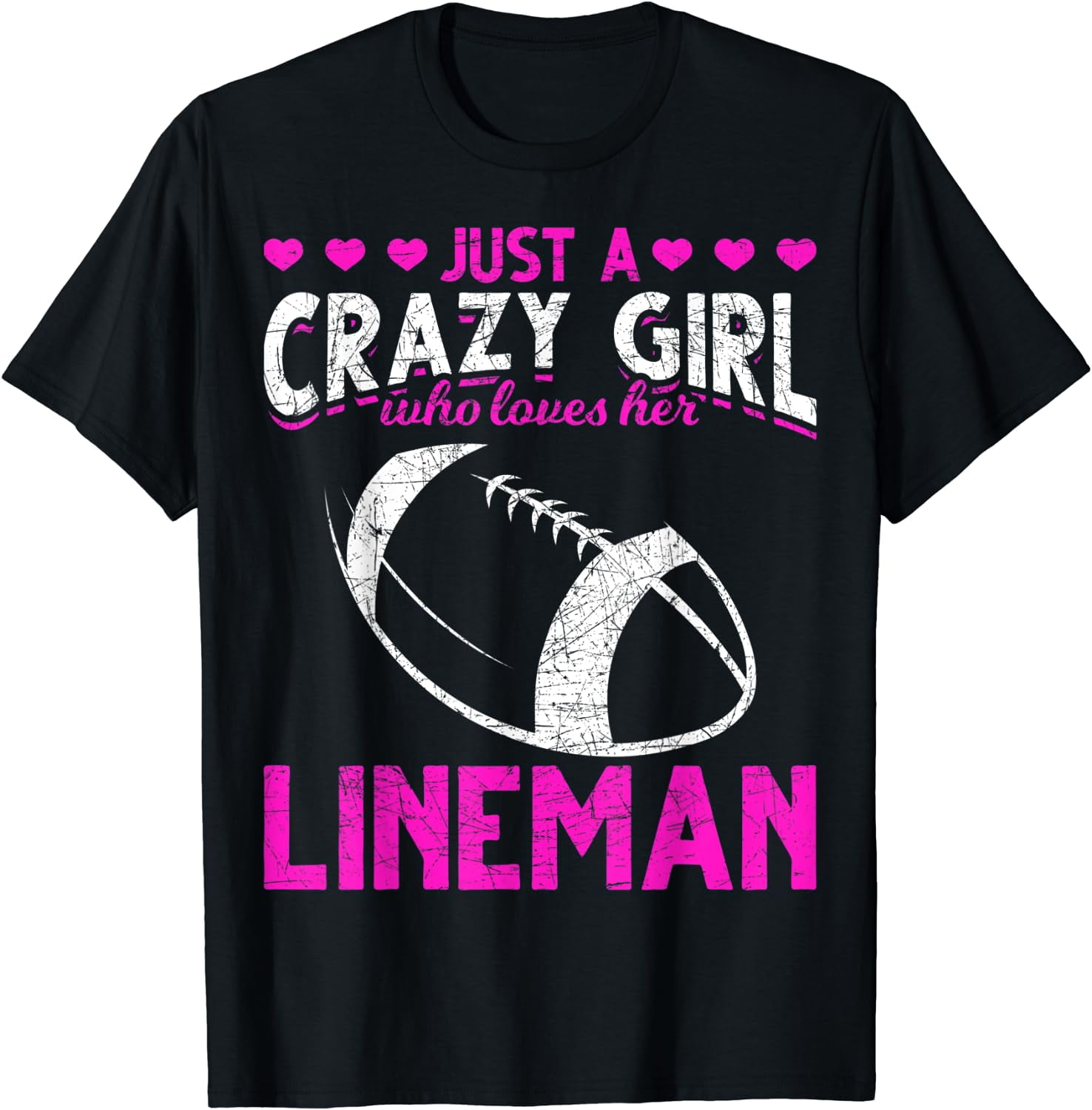 Sports American Football Player Women Girls Football Lineman T-Shirt ...