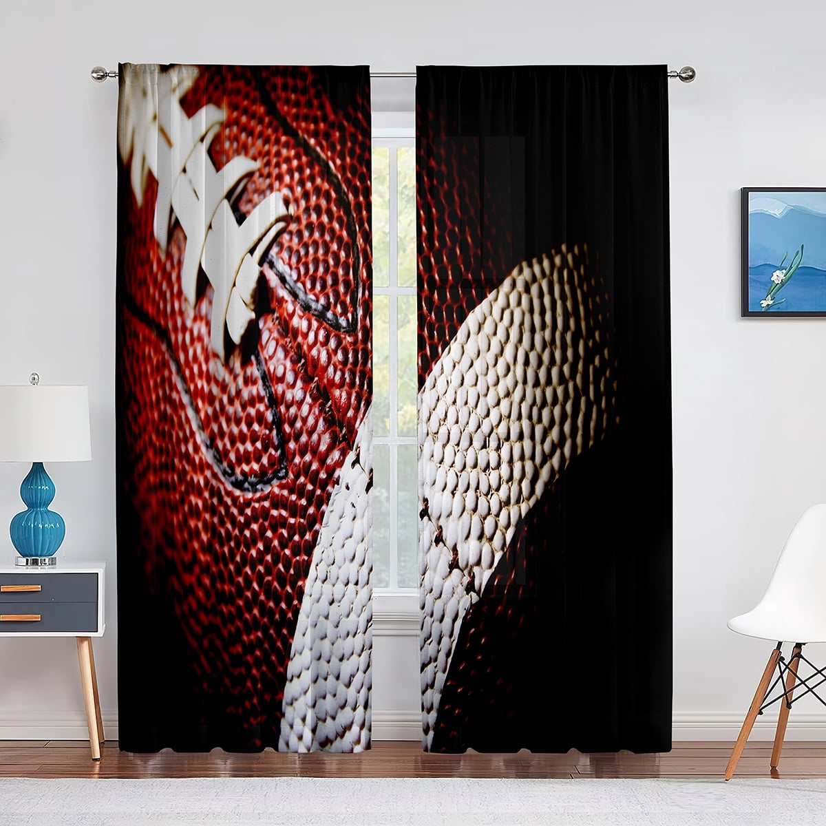 Sports American Football Stadium Arena Window Tulle Curtains for Living ...