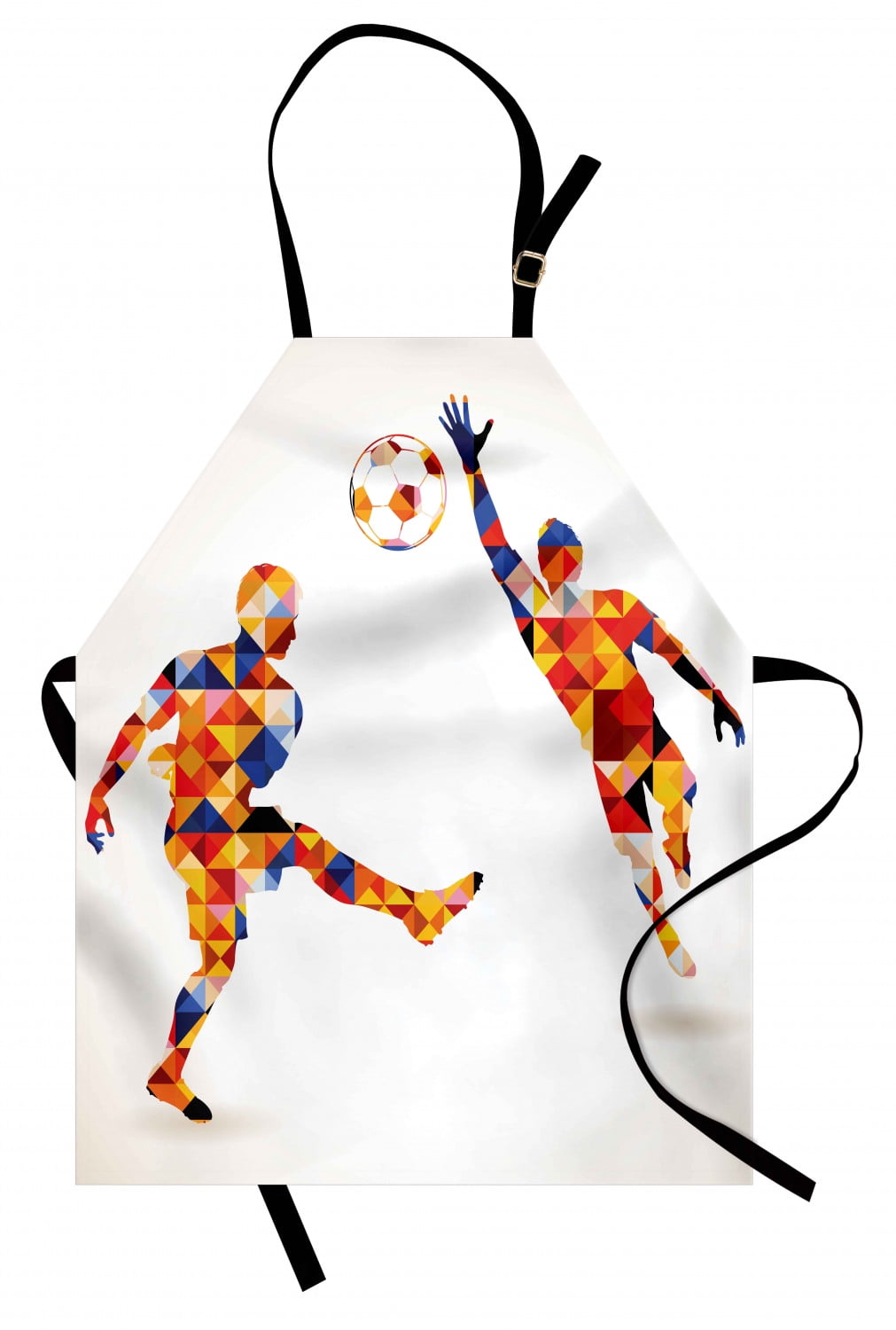 Sports Apron Abstract Design with Football Soccer Players in ...