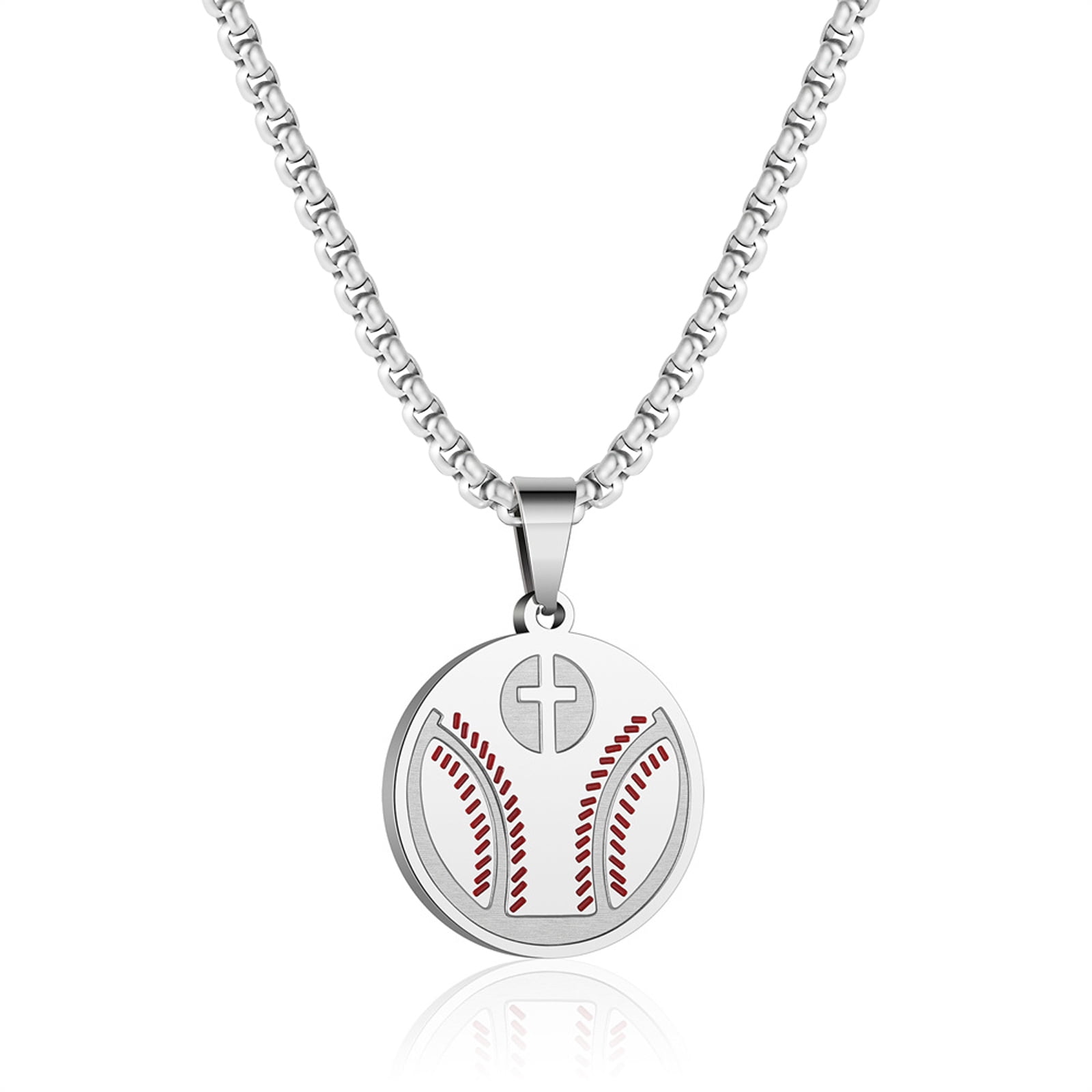 Sports Athlete Necklace Silver Cross Necklace for Men Boys Bible Verse ...