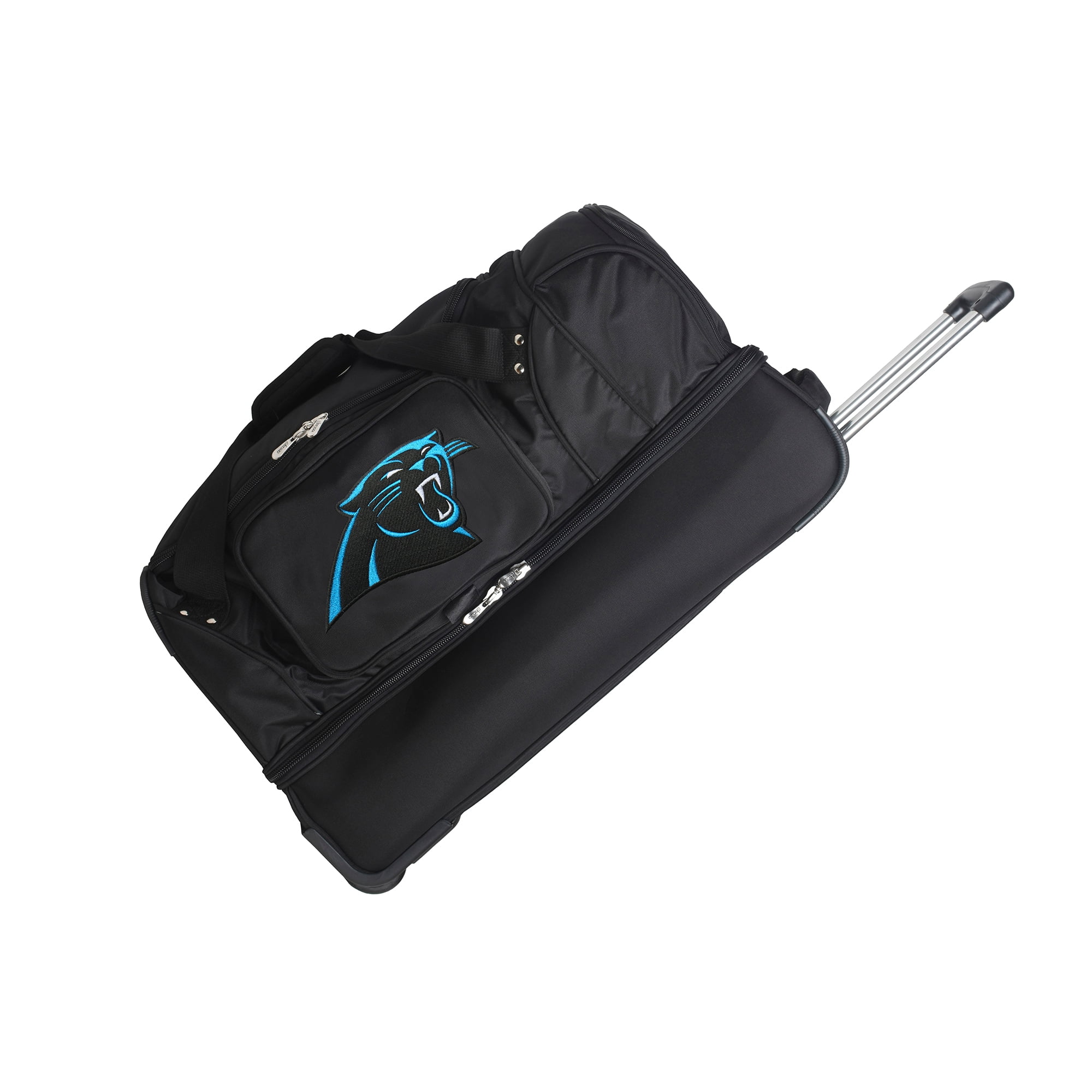 MOJO Carolina Panthers Black 27'' 2-Wheel Drop Bottom Rolling Duffel ...