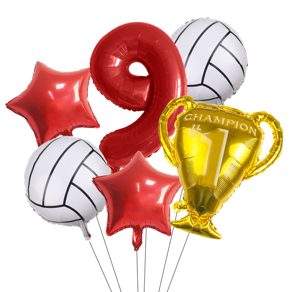 Sports Ball Championship Trophy Balloon, 32 inch Foil Balloon Sports ...