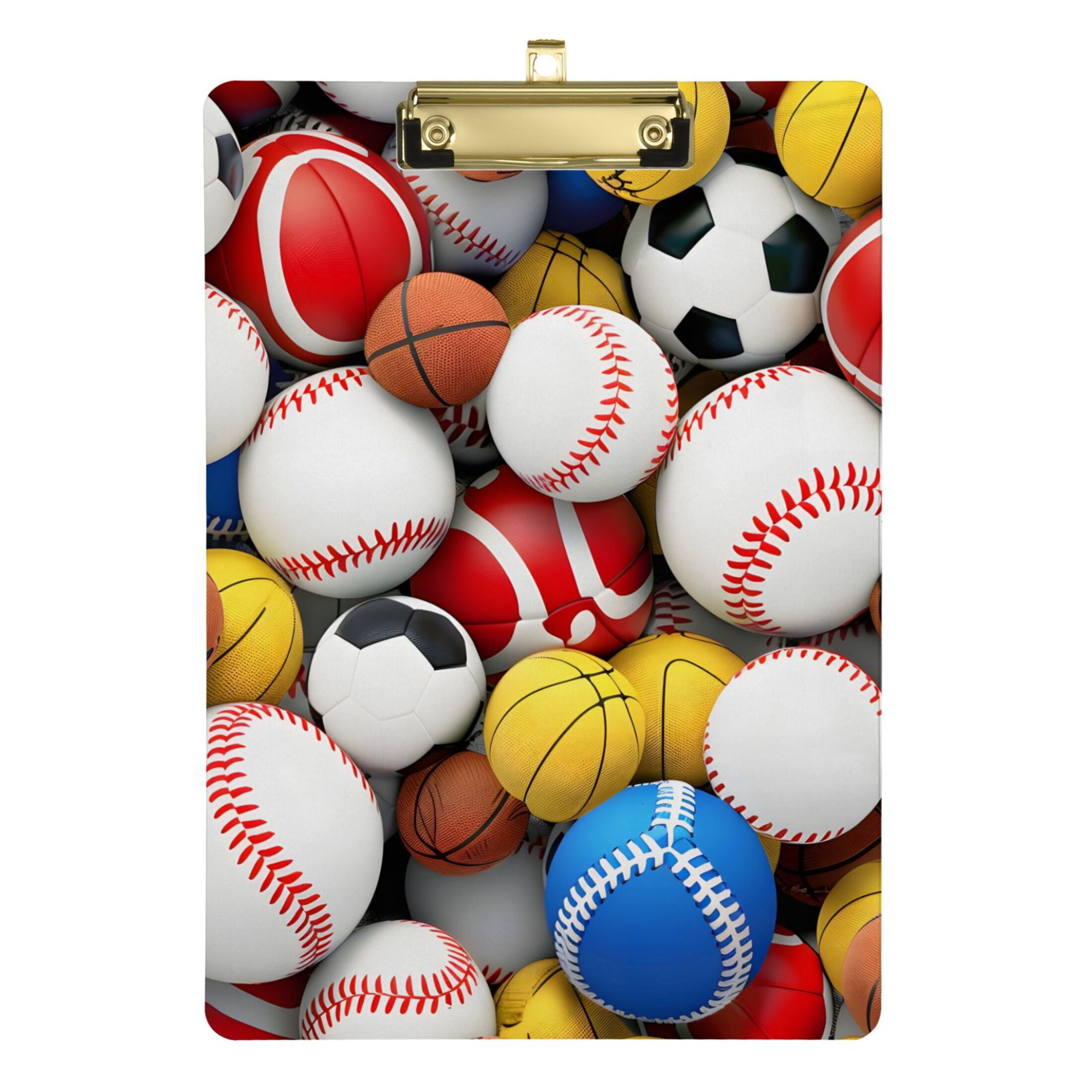 Sports Balls Acrylic Clipboards 12 x 9 Inch A4 Size with Low Profile ...