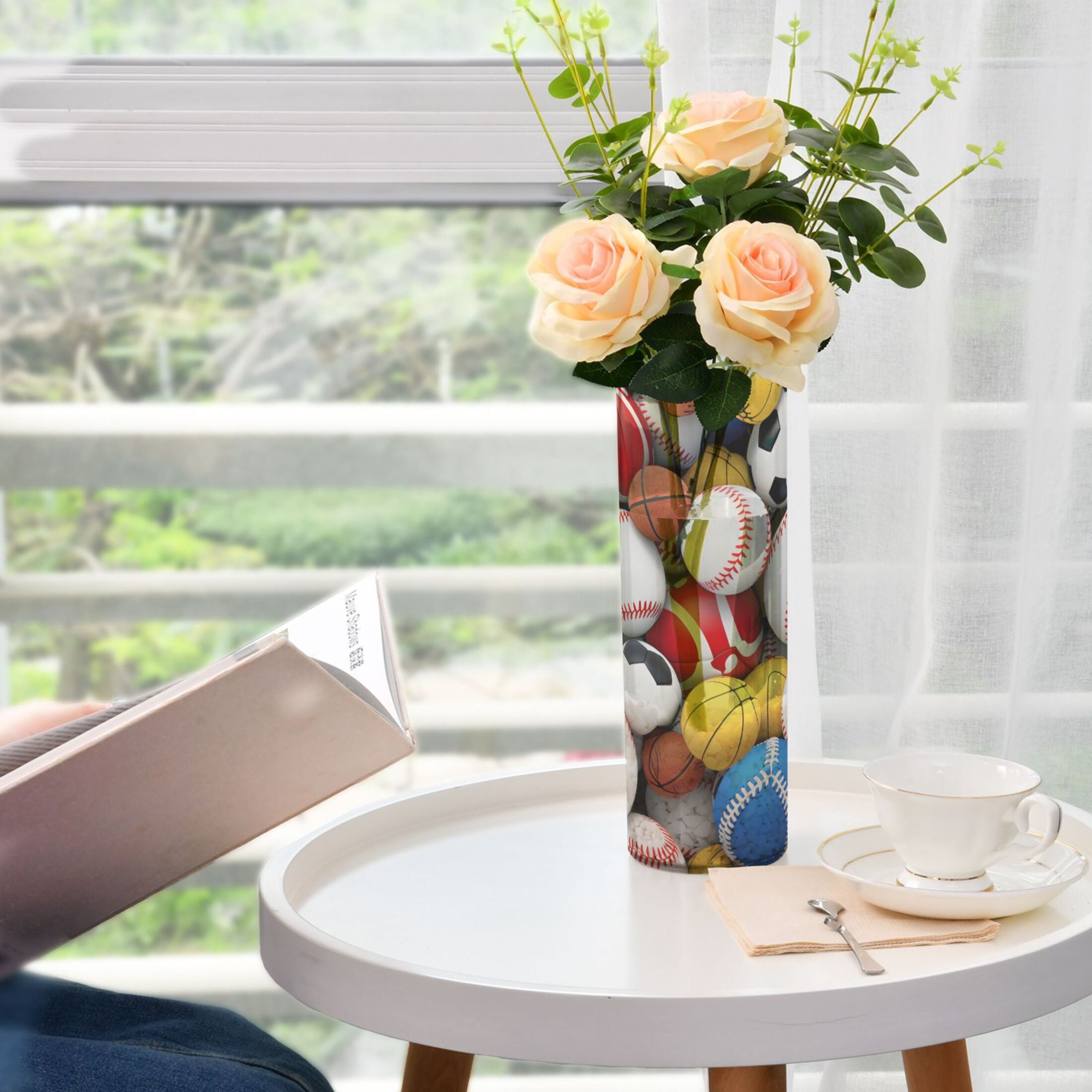 Sports Balls Flower Vase 11.8x3.9 inch Vases Clear Non Breakable ...