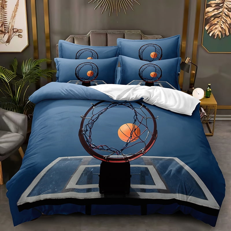Sports Basketball Bedding Set 3D Athlete Boys Teens Men Duvet Cover ...