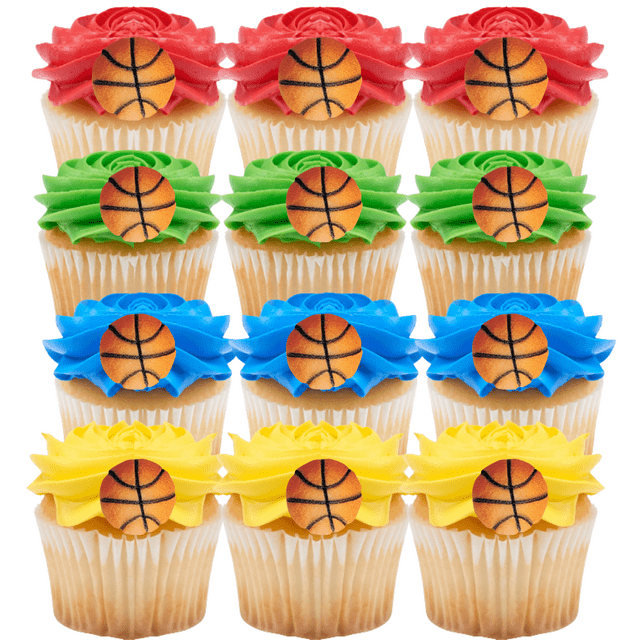 Sports Basketball Edible Sugar Cake Cupcake Dessert Icing Decorations ...