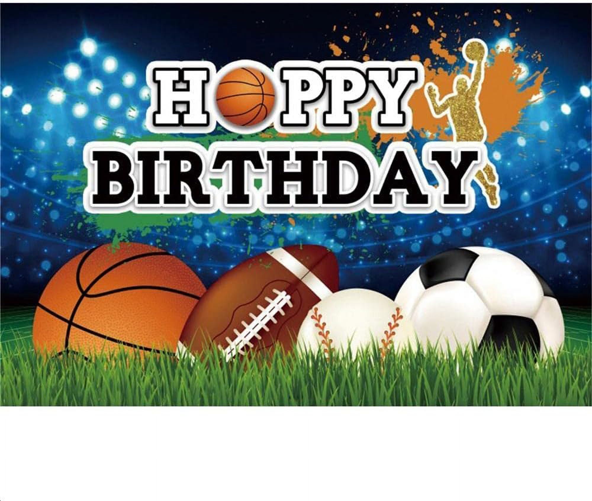 Sports Birthday Backdrop Boys Football Basketball Baseball Kids ...