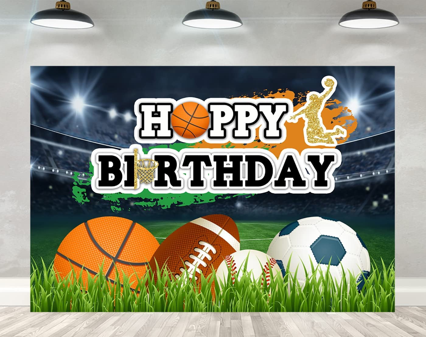 Sports Birthday Backdrop Boys Football Basketball Baseball Kids ...