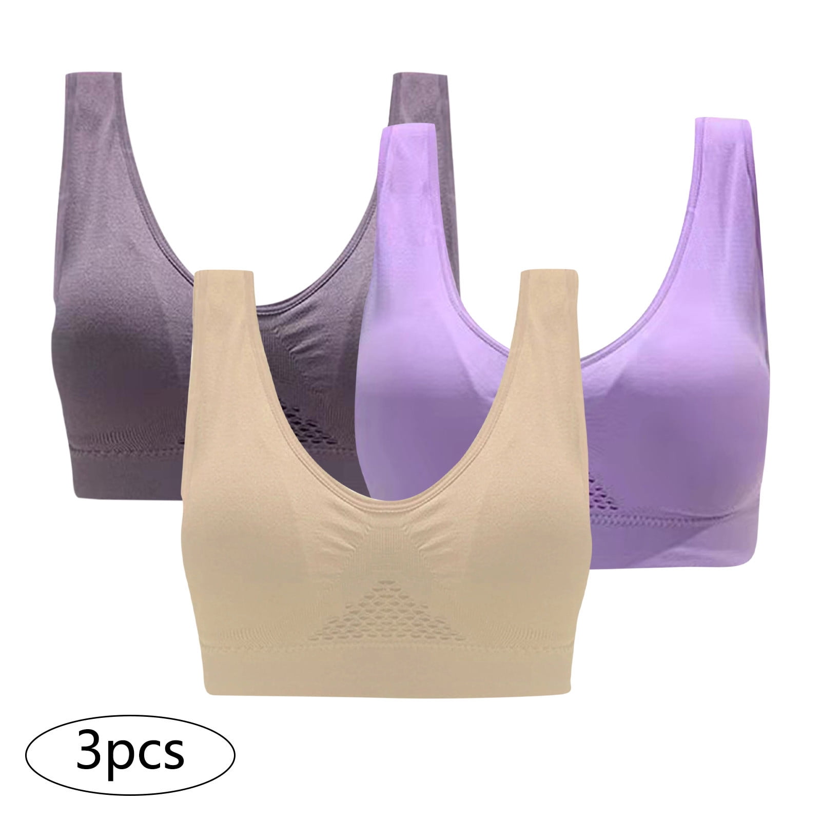 Sports Bra Clearance! Ashirexll Sports Bras for Women 3 Pack Plus Size ...