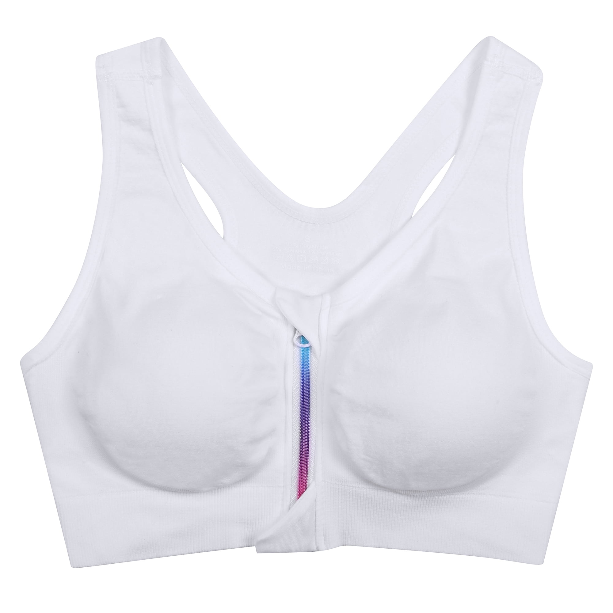 Sports Bra Front Zip Closure Post Surgery Bras for Women, Full Support ...