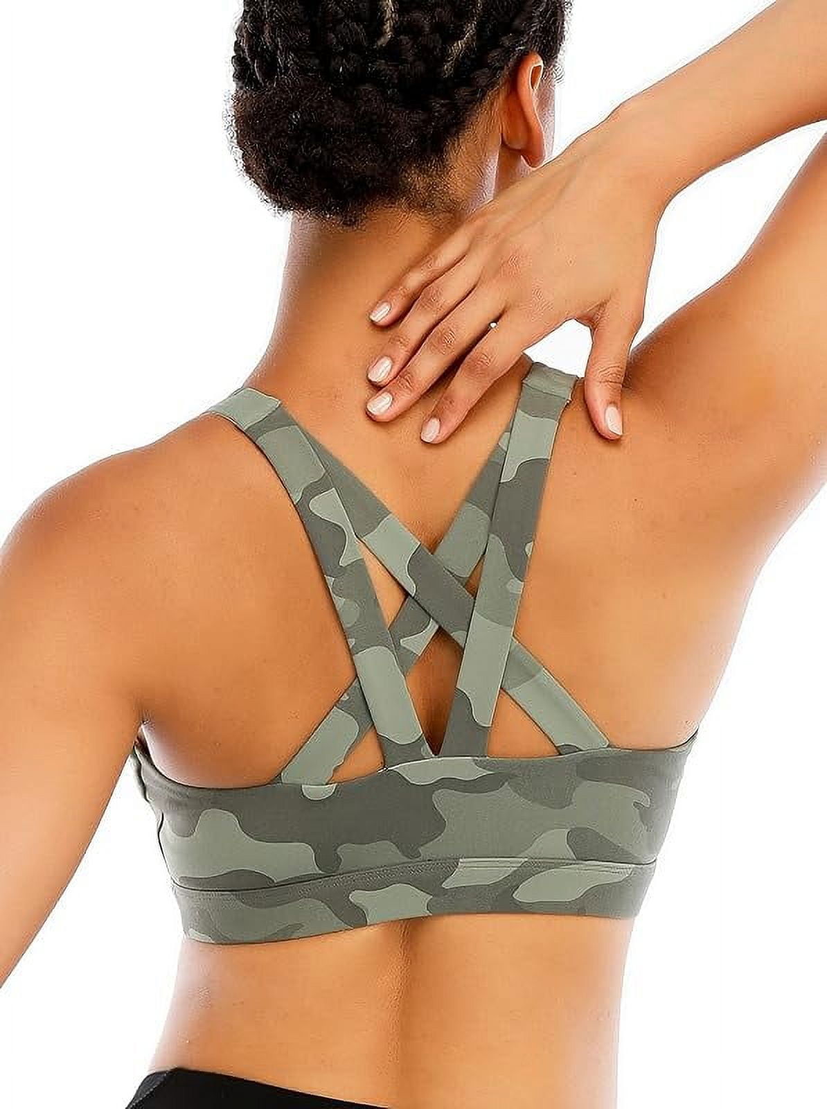 Sports Bra For Women Criss Cross Back Padded Strappy Sports Bras