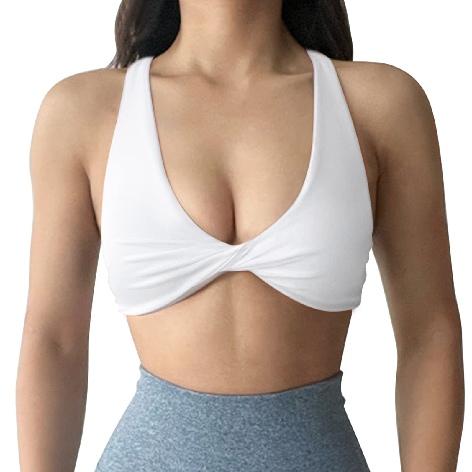 Sports Bra for Women, Longline Padded Strappy Sports Bras Medium Support Yoga Gym Running ...