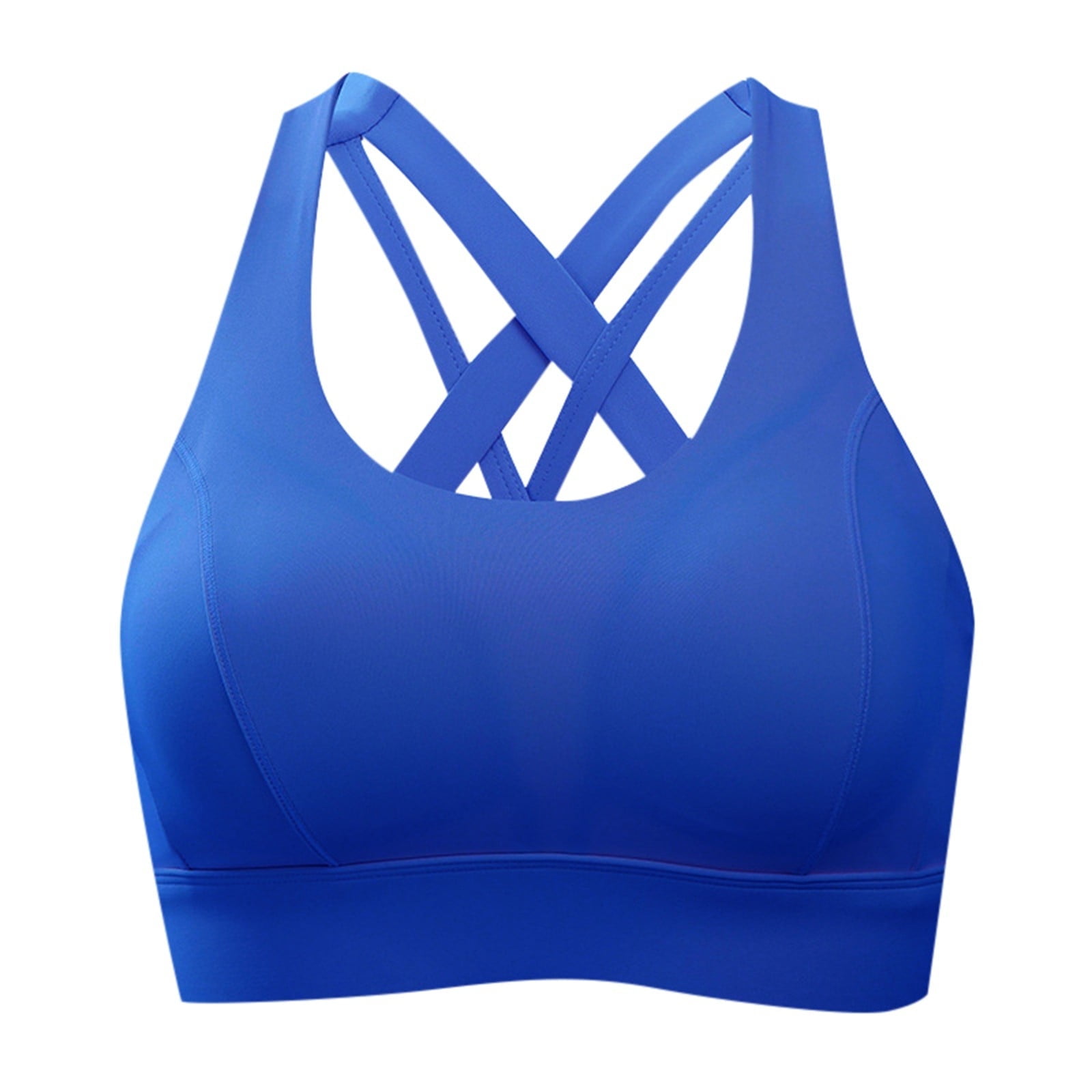 Sports Bras Women's Wireless Sports Bra with Fixed Cups, Cross Back ...