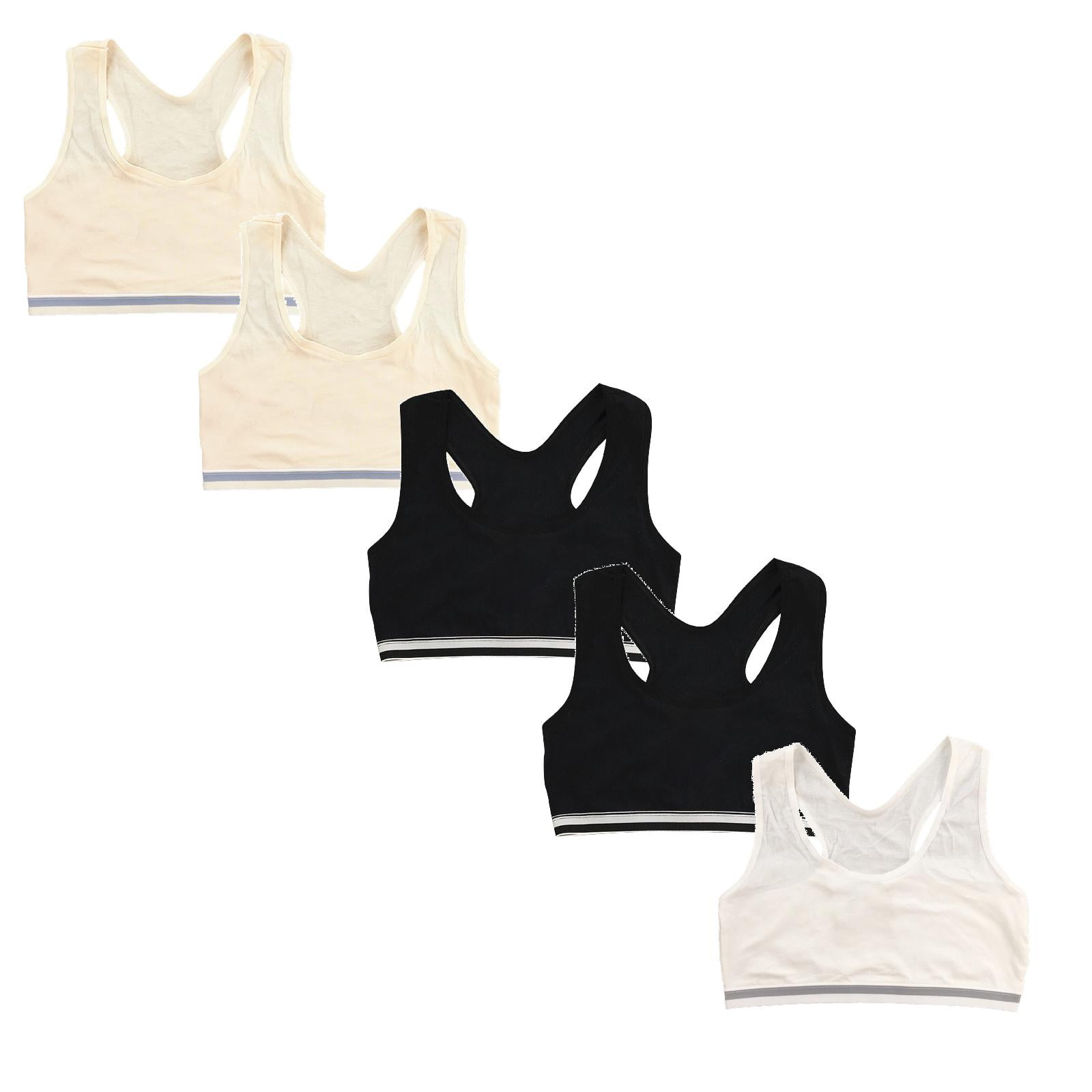 Sports Bras for Girls 9-11 Racerback Straps & Soft Elastic Cotton ...