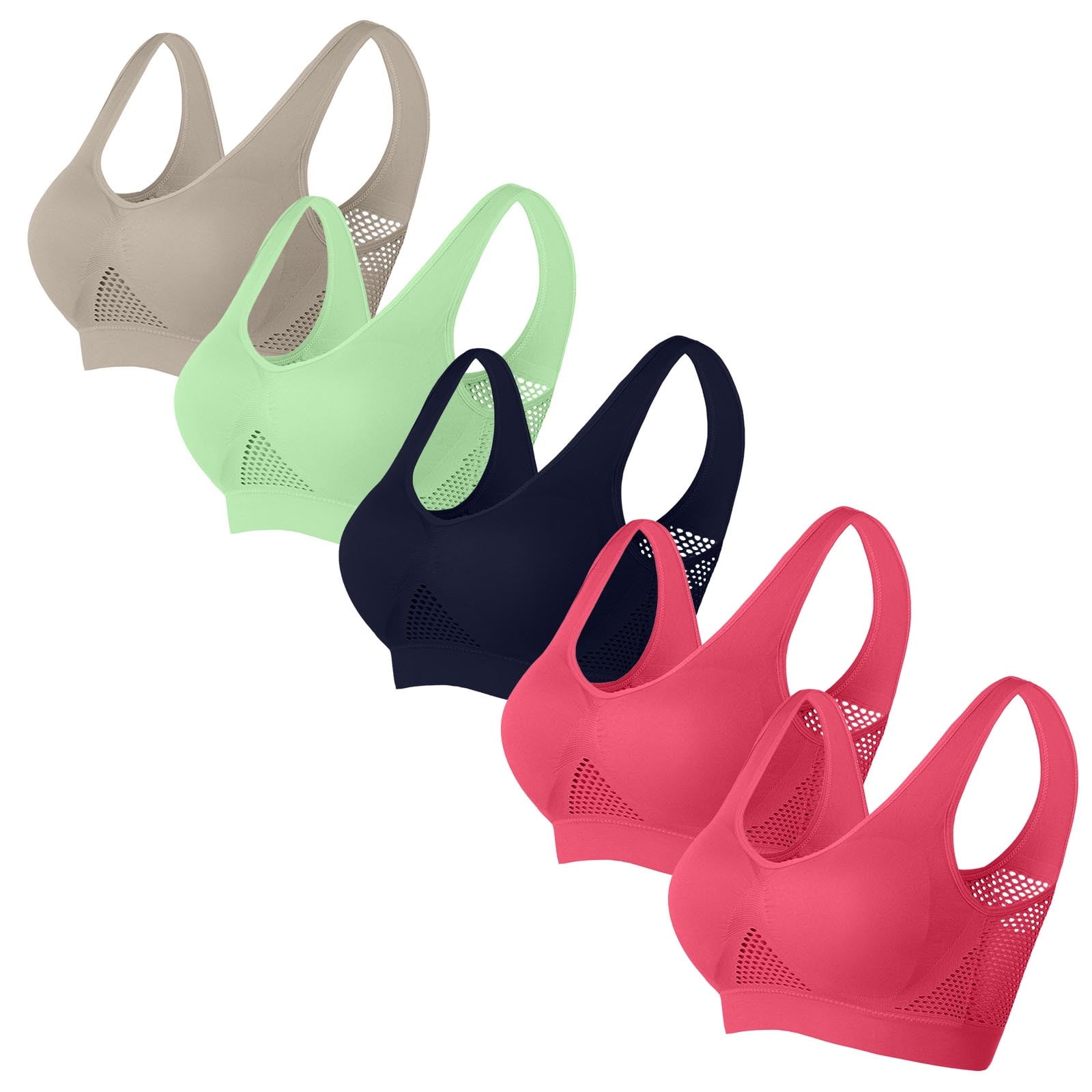 Sports Bras for Women Plus Size S-5XL 5 Pack Clearance Wireless ...