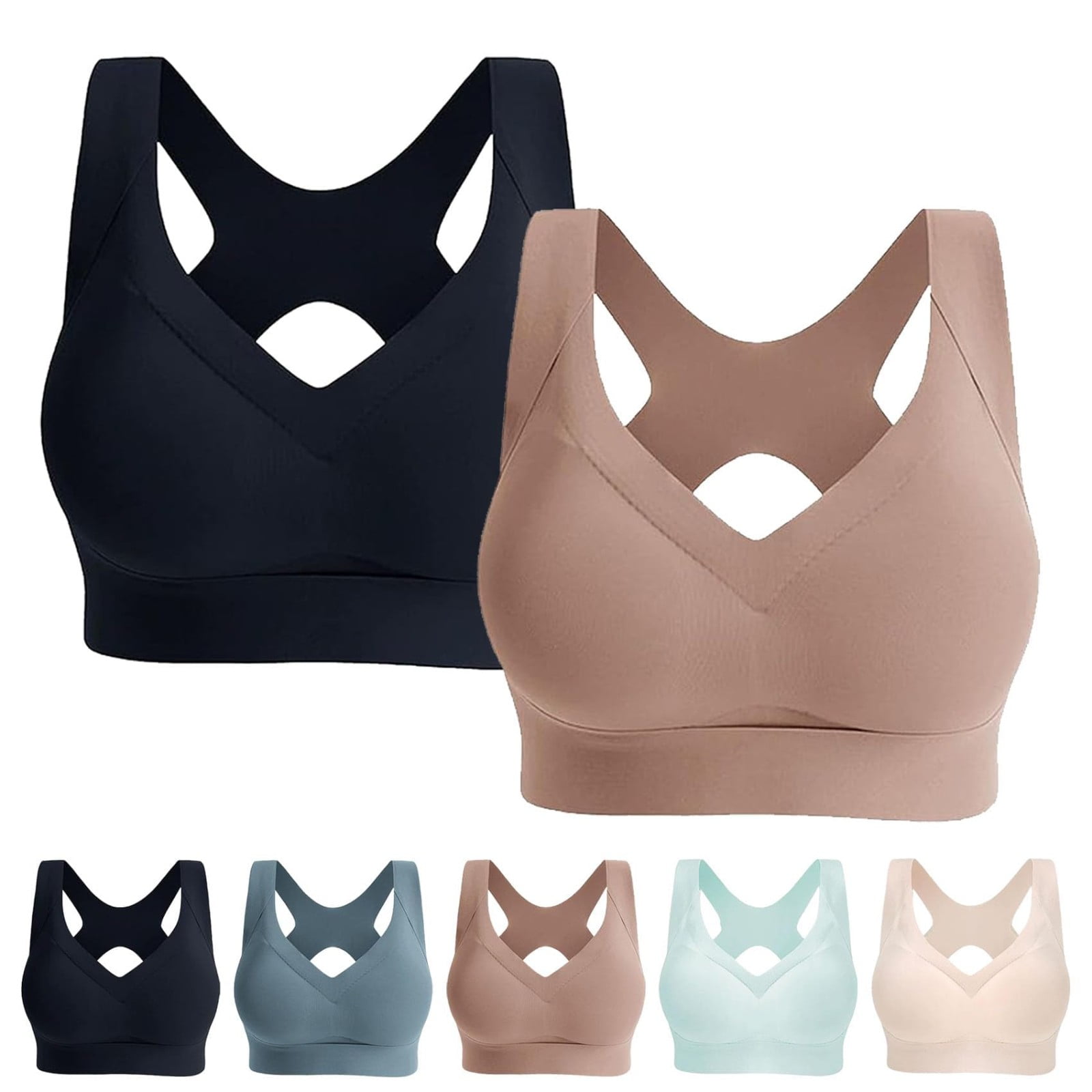 Sports Bras for Women Supportive Wireless PaddedPowerful Lifting ...