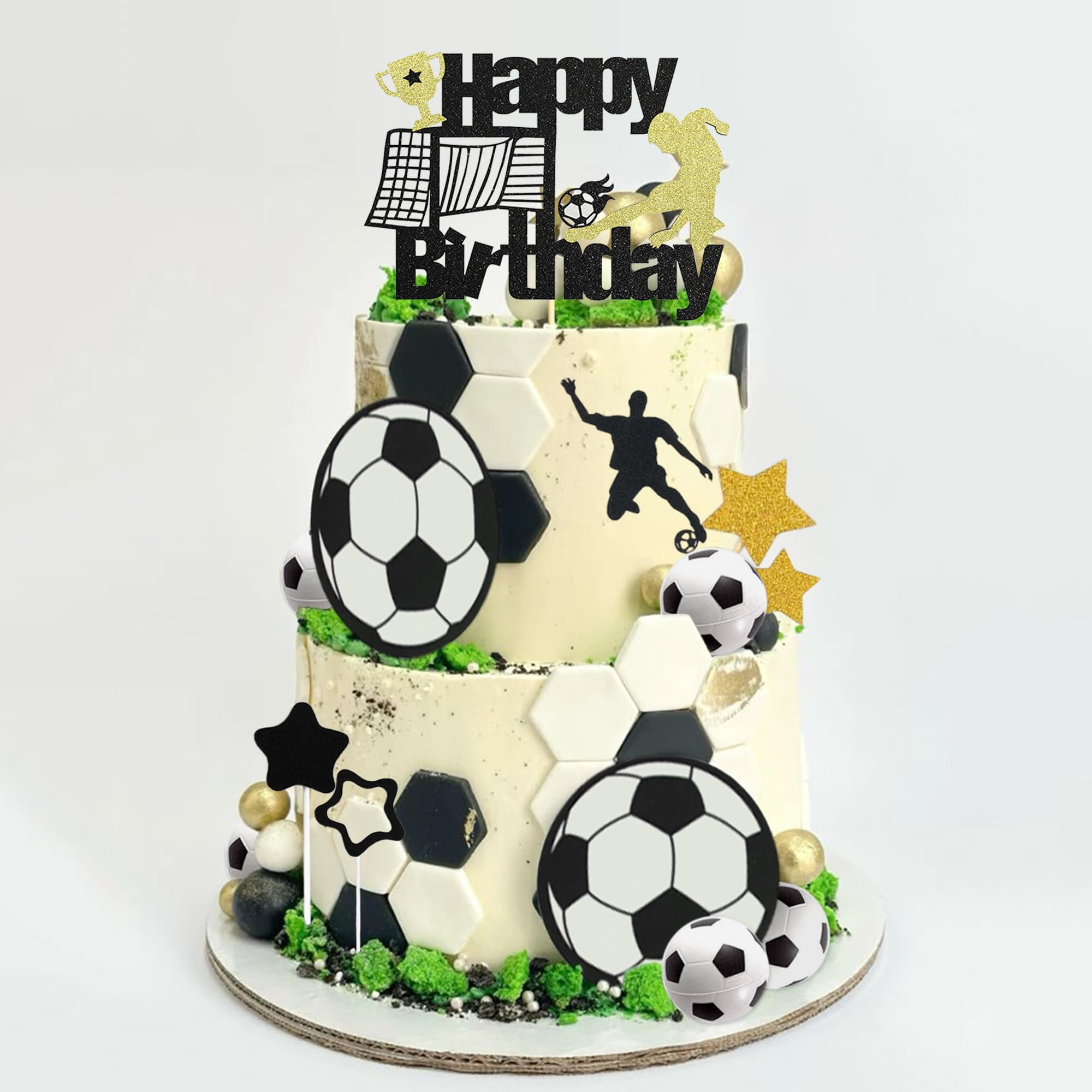 Sports Cake Toppers FEV6 Sports Cake Decoration with Soccer Ball ...