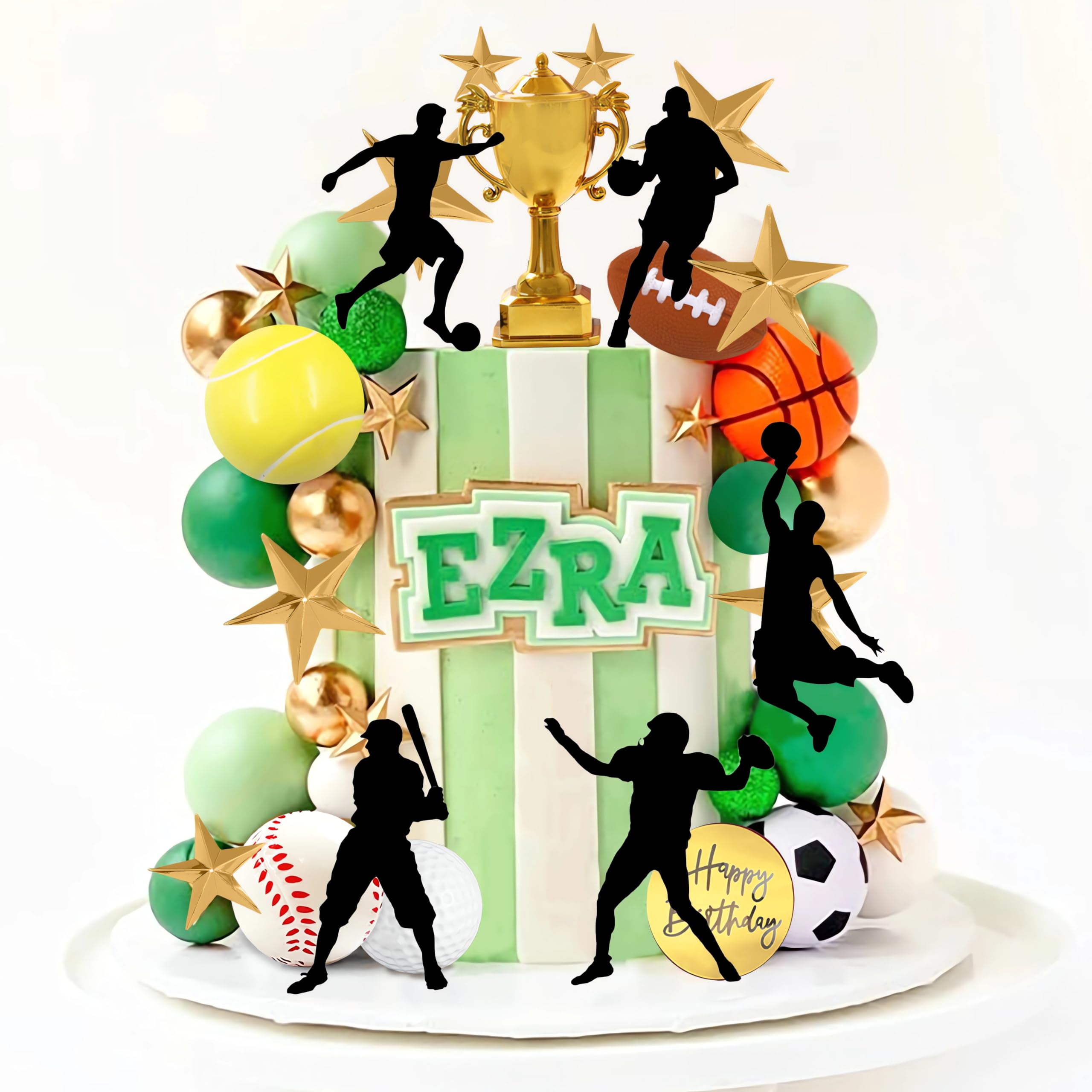 Sports Cake Toppers Sports Cake Decoration AIS1 with Soccer Football ...