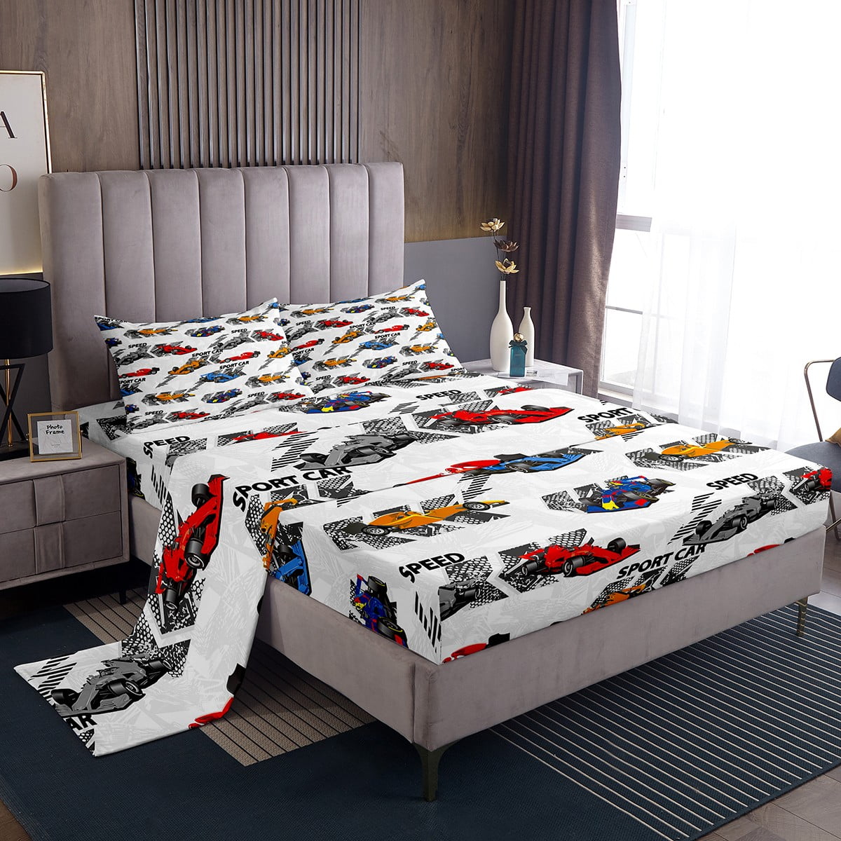 Sports Car Bed Sheets Set Kart Racing Car Twin Sheet Set ,Cool Karting ...