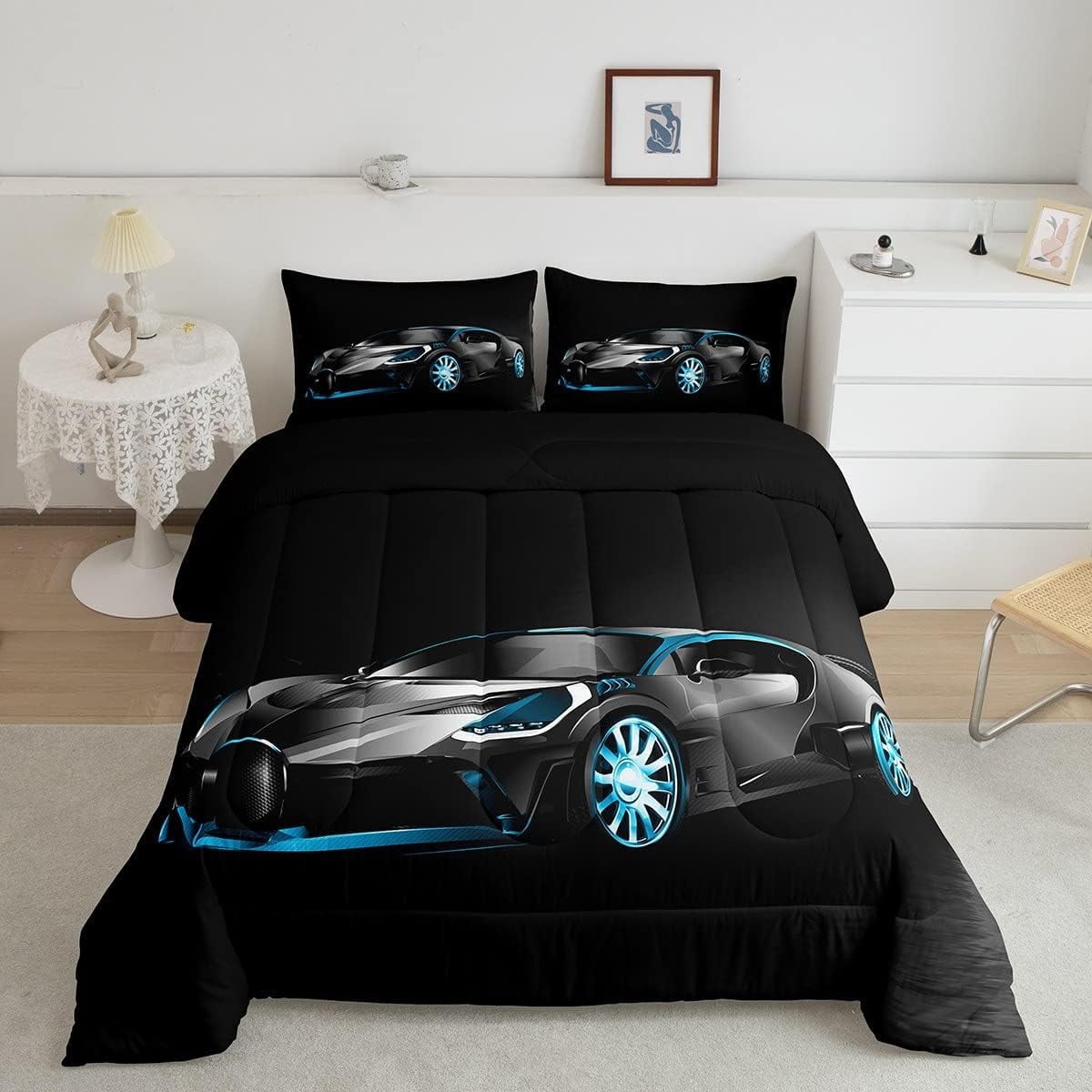 Sports Car Comforter Stylish Black Race Car Comforter Set Extreme ...