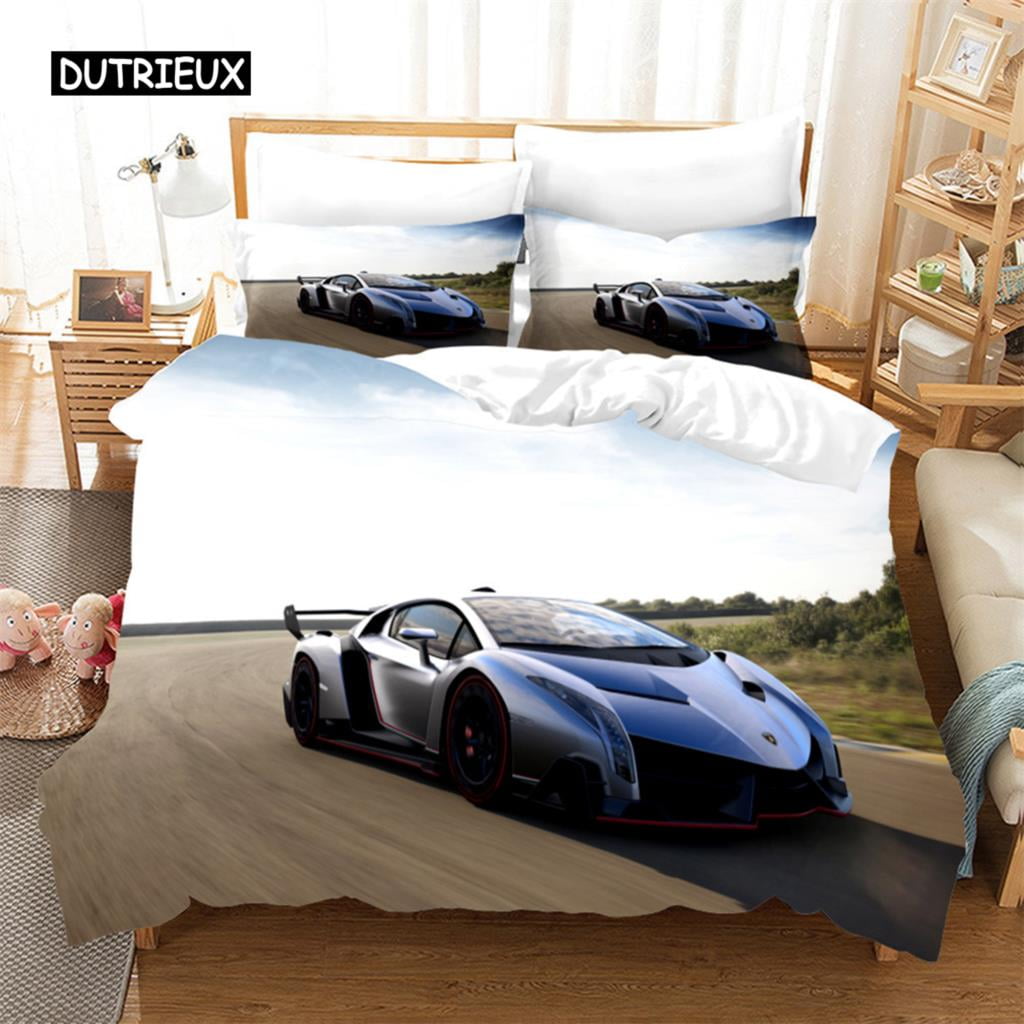 Sports Car Duvet Cover Race Car Cool Car Bedding Sets Polyester for ...
