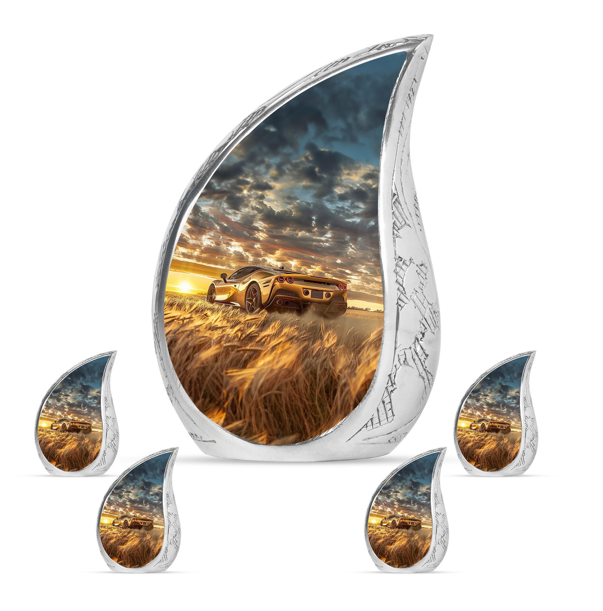 Sports Car In Field mini Cremation urn for human ashes adult female ...
