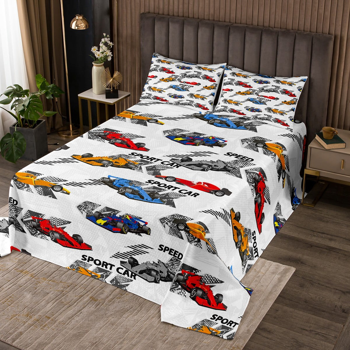 Sports Car Quilt Set Kart Racing Car King Bedspread Set ,Cool Karting ...