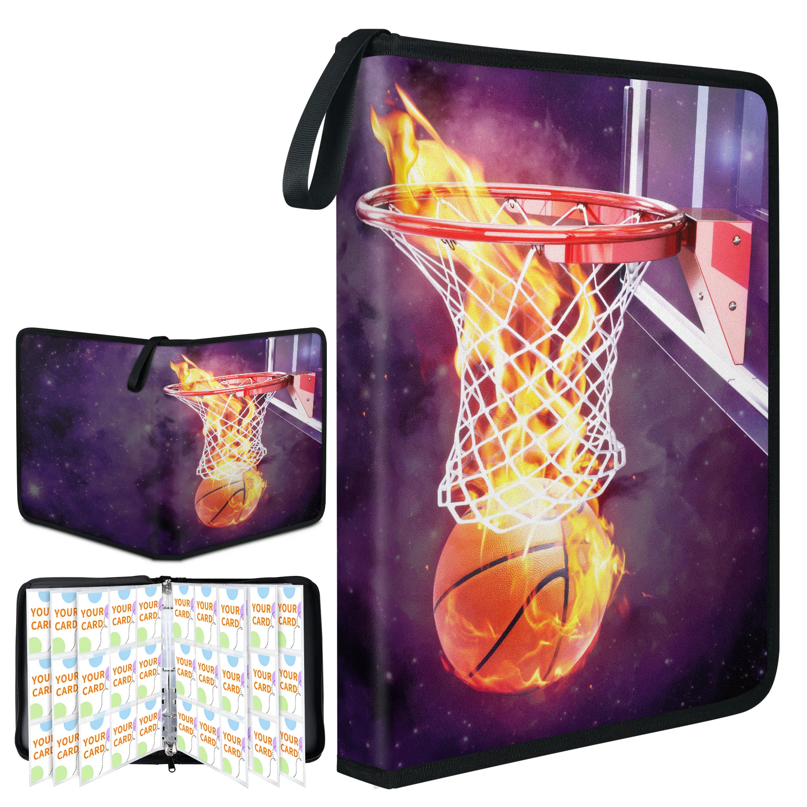 Sports Card Binder,Trading Card Binder 9 Pocket with 50 Sleeves Fits ...