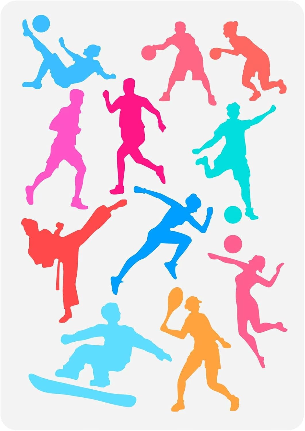 Sports Character Stencil for Painting 8.3x11.7inch Large Basketball ...