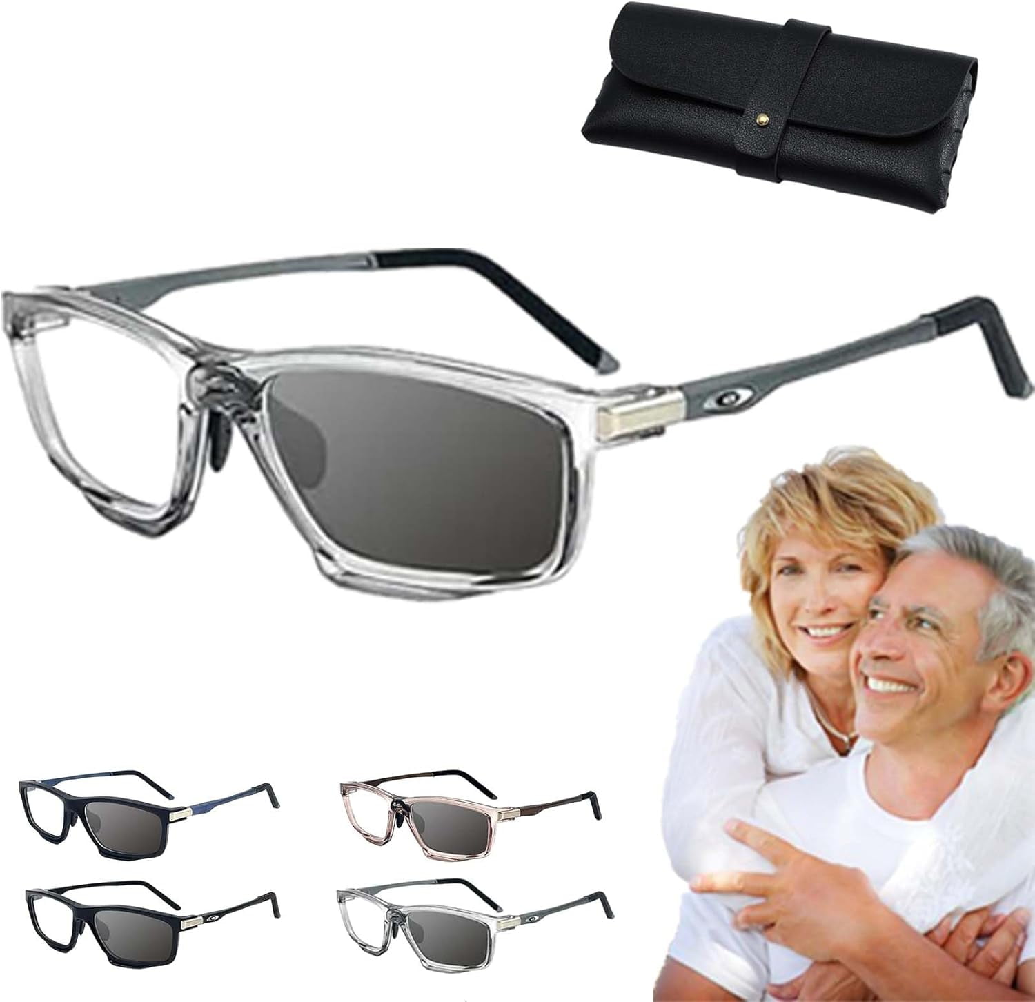 Sports Color-Changing Multi-Focal Reading Glasses, Color-Changing Anti-Blue Light Presbyopia ...