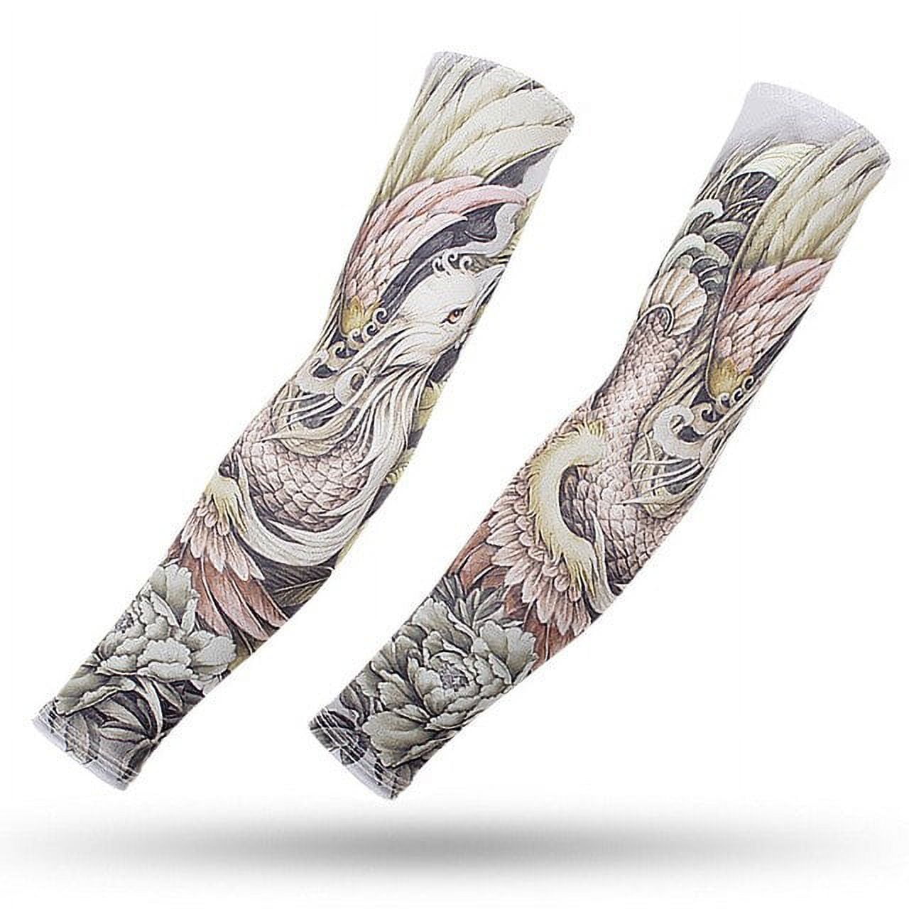 Sports Compression Arm Sleeve 2PCS Plus Size Tattoo Sleeves Elastic ...