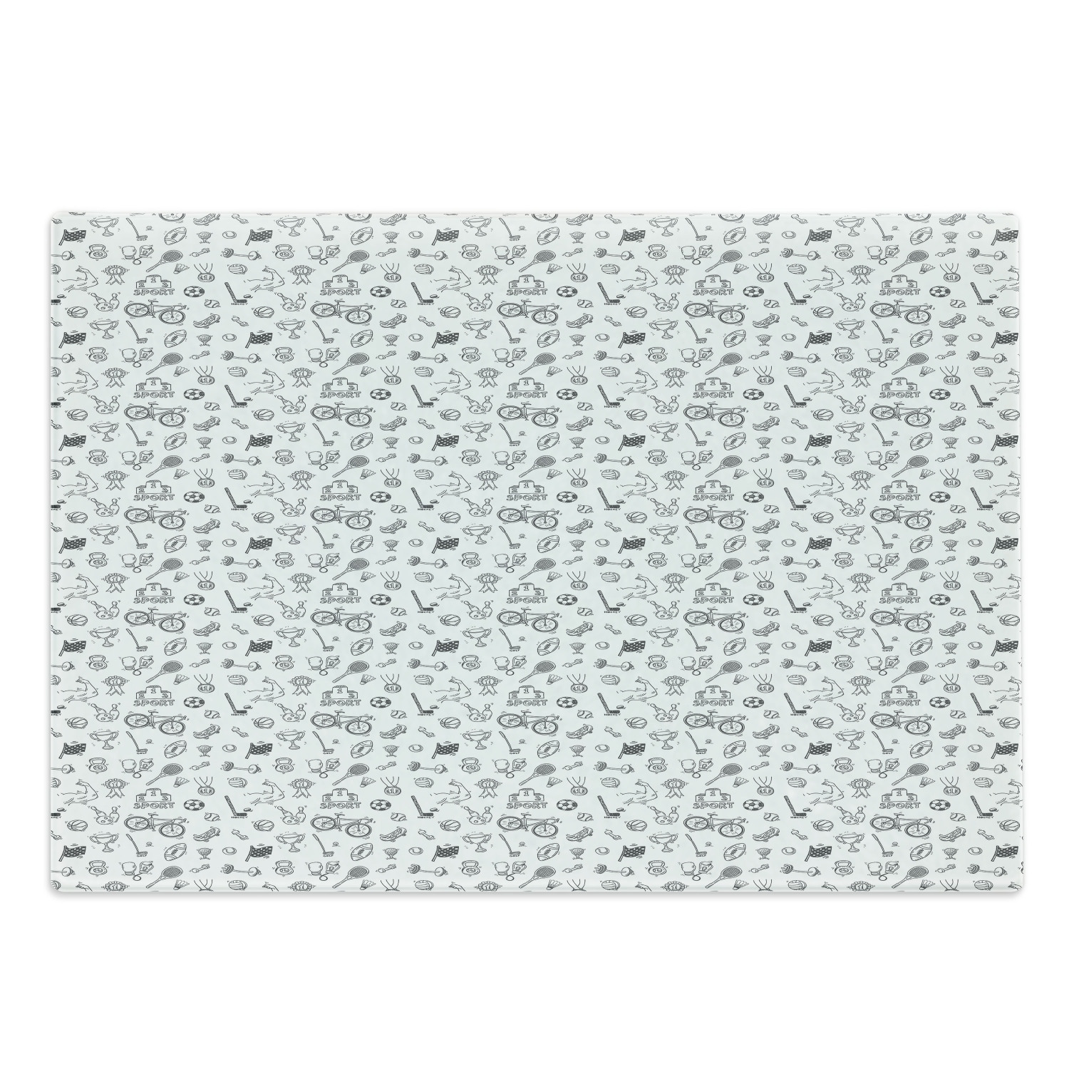 Sports Cutting Board, Doodle Tennis Bowling Fitness Basketball Boxing ...