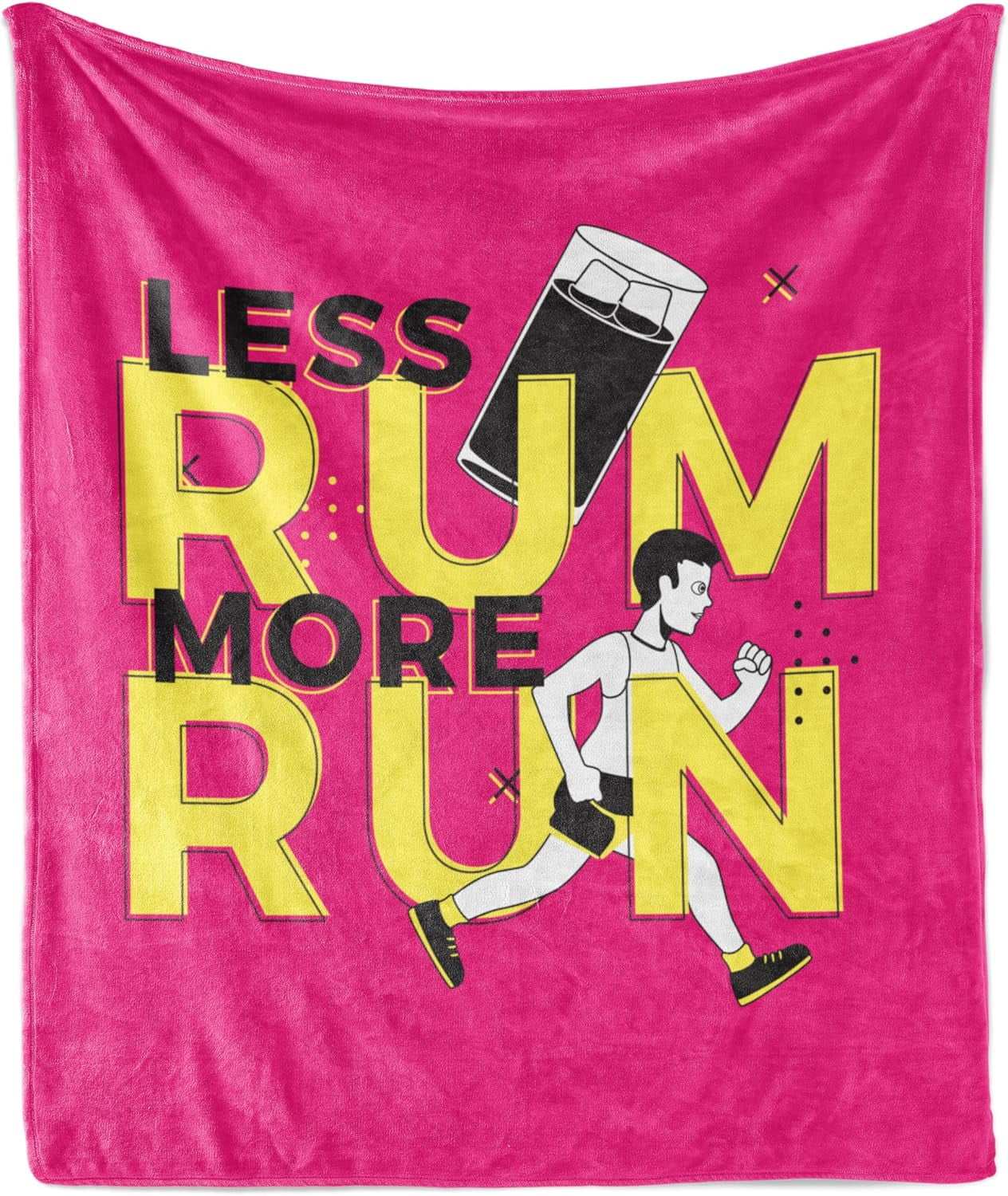 Sports Emoji Throw Blanket, Less Rum More Run Writing A Runner Dots ...