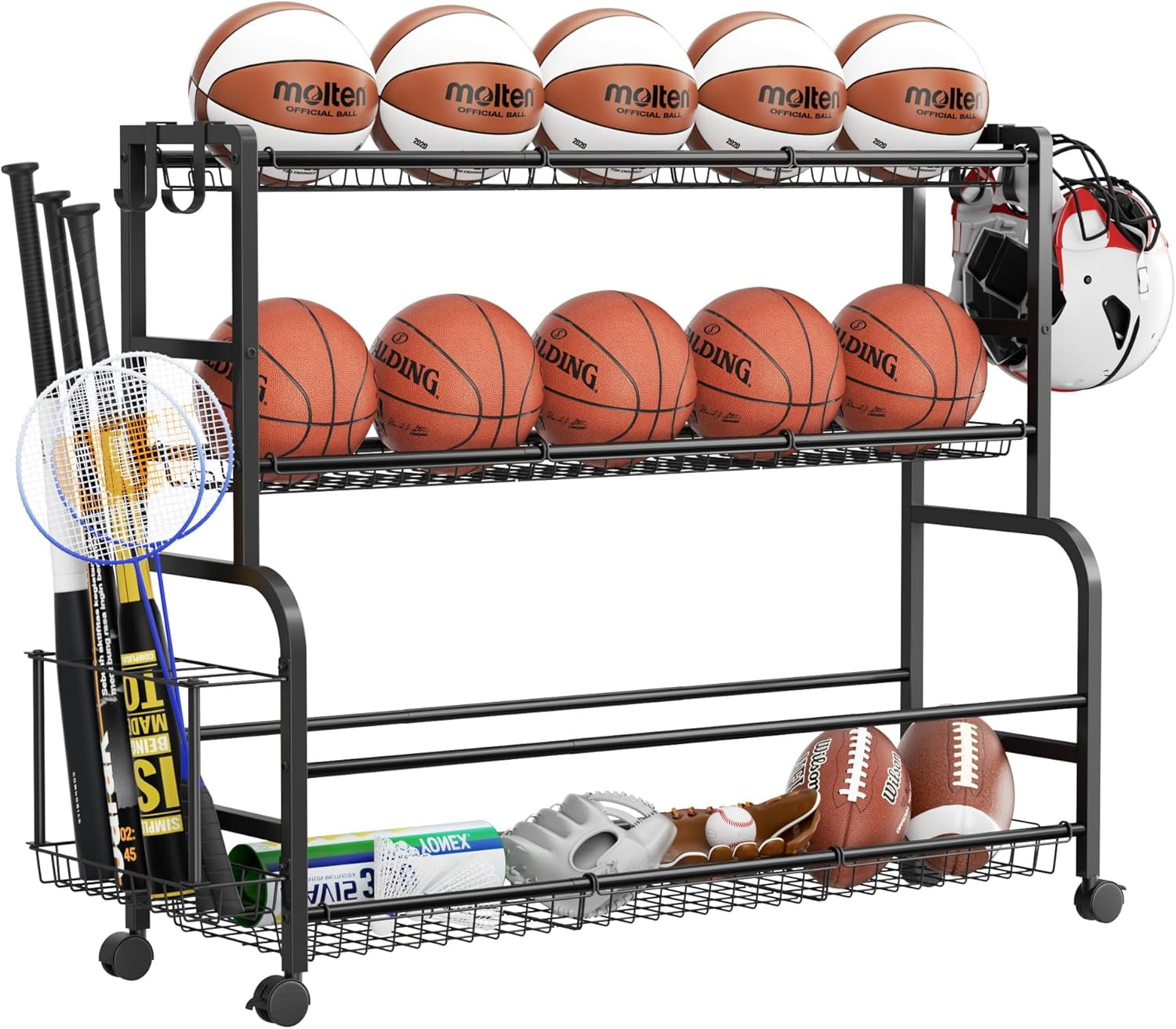 Sports Equipment Garage Organizer - Ball Storage Garage - Ball Storage ...