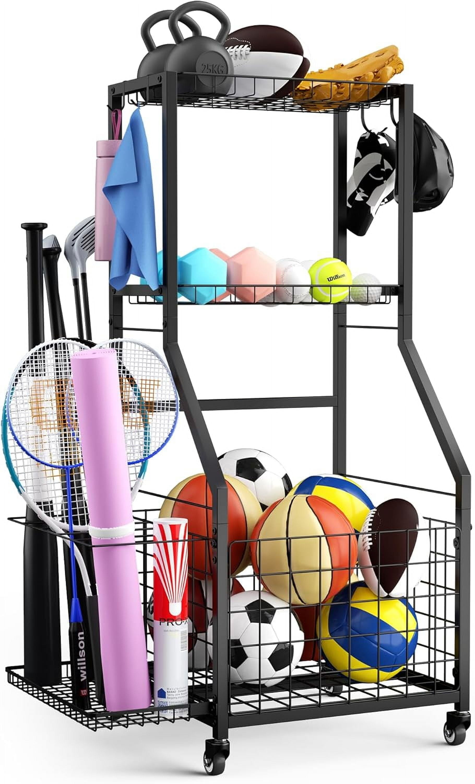 Sports Equipment Garage Organizer,Garage Ball Storage Rack for Sports ...