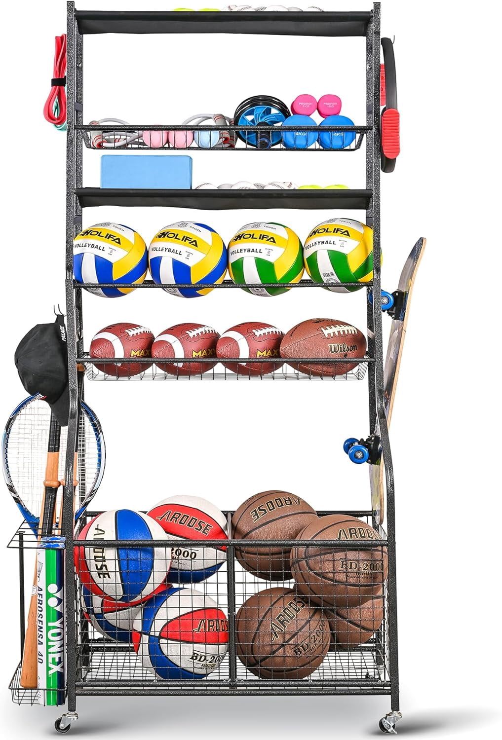 Sports Equipment Garage Organizer,Garage Ball Storage for Sports Gear ...
