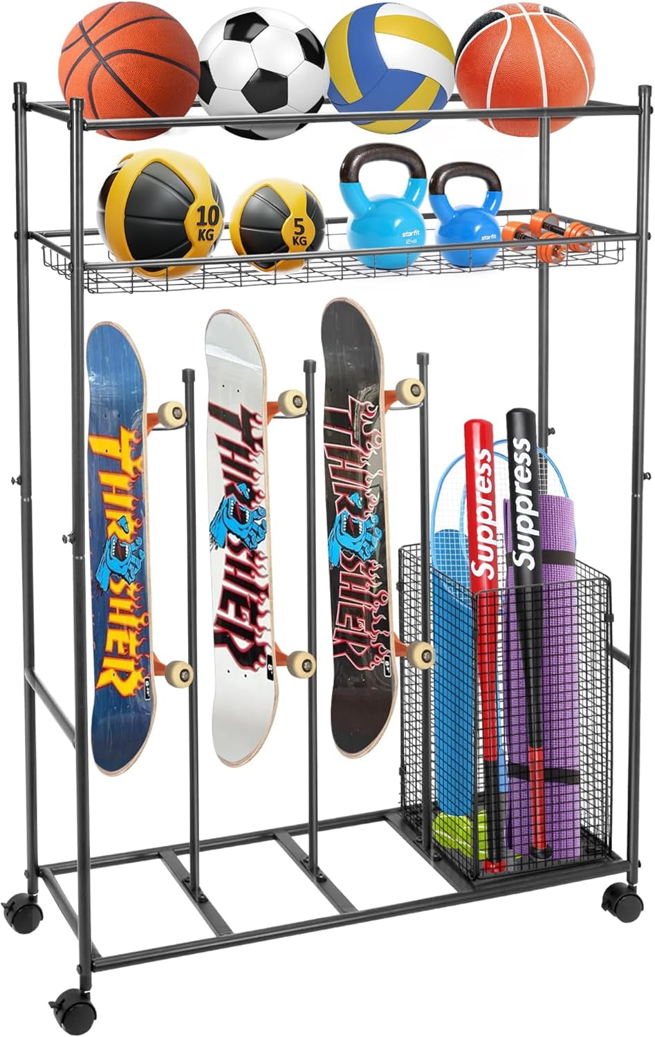 Sports Equipment Organizer, Garage Ball Storage Organization ...