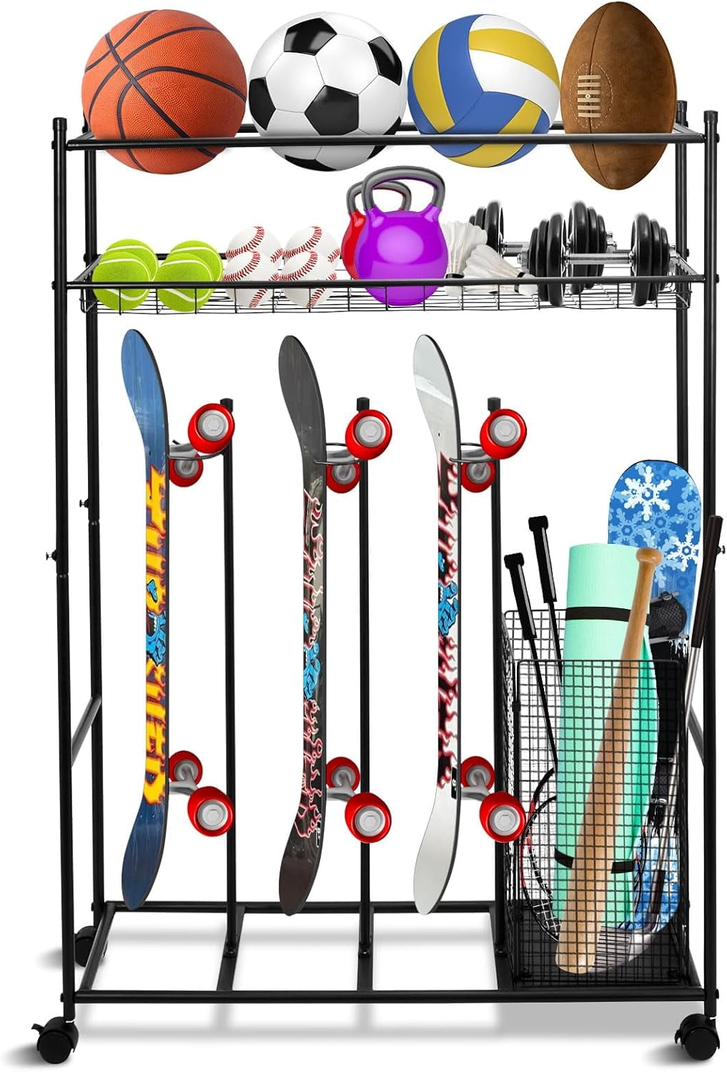 Sports Equipment Organizer, Garage Ball Storage Organization ...