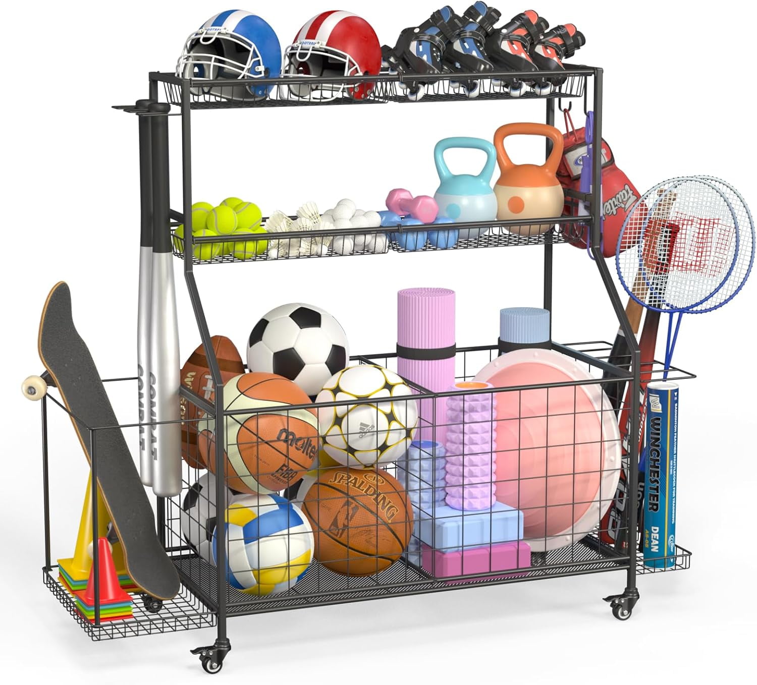 Sports Equipment Organizer, Garage Ball Storage Racks - Outdoor Toy ...