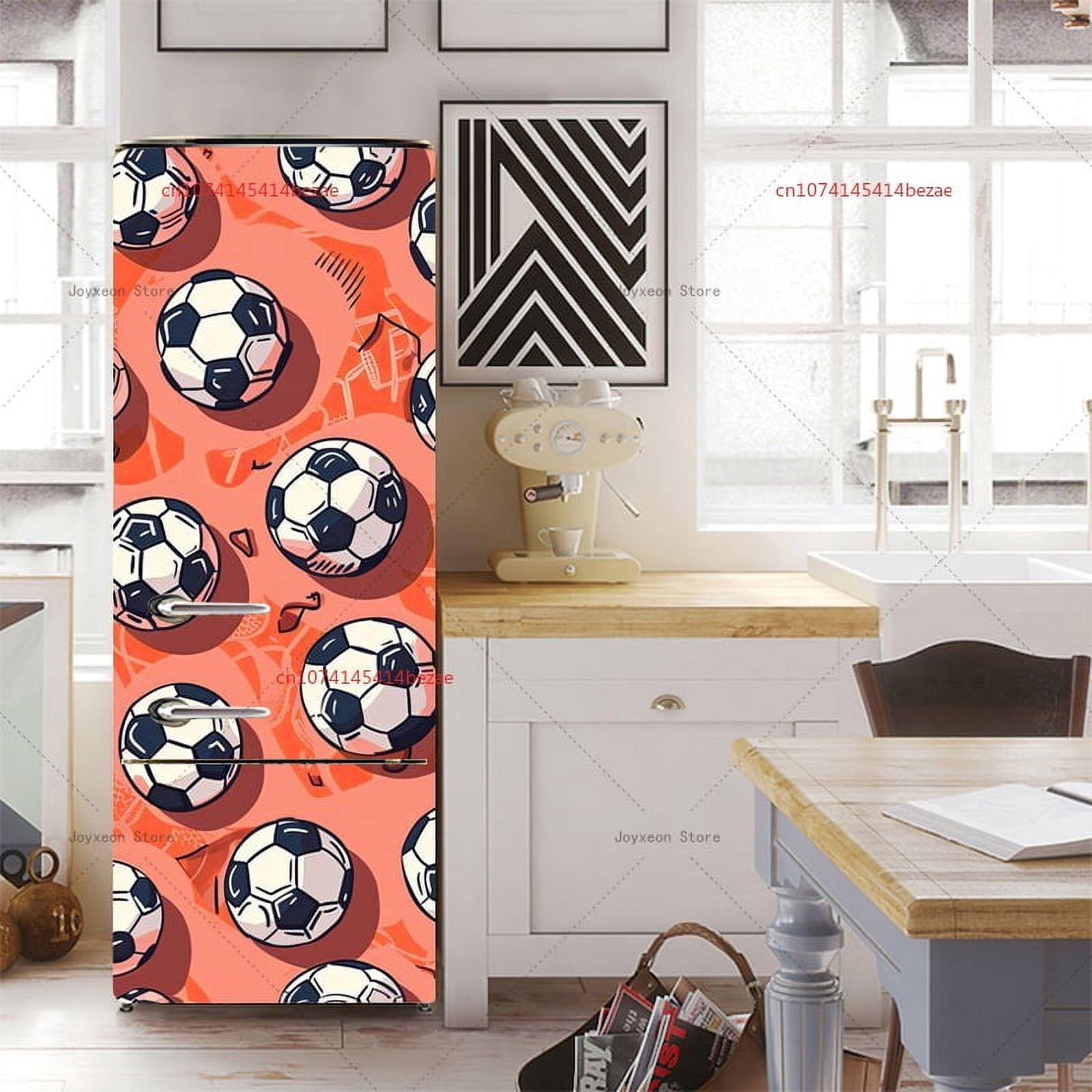 Sports Event Football Series Printed Refrigerator Door Stickers PVC ...